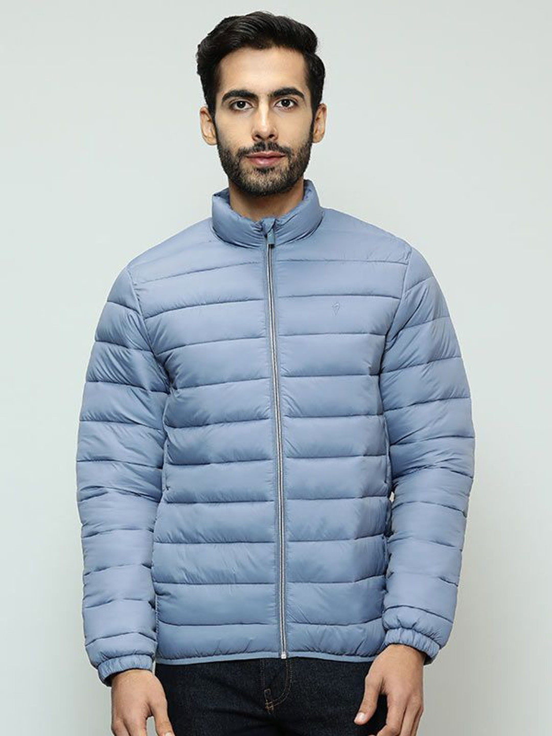 Buy Indian Terrain Men Mock Collar Solid Casual Insulator Puffer Jacket - Jackets for Men ...