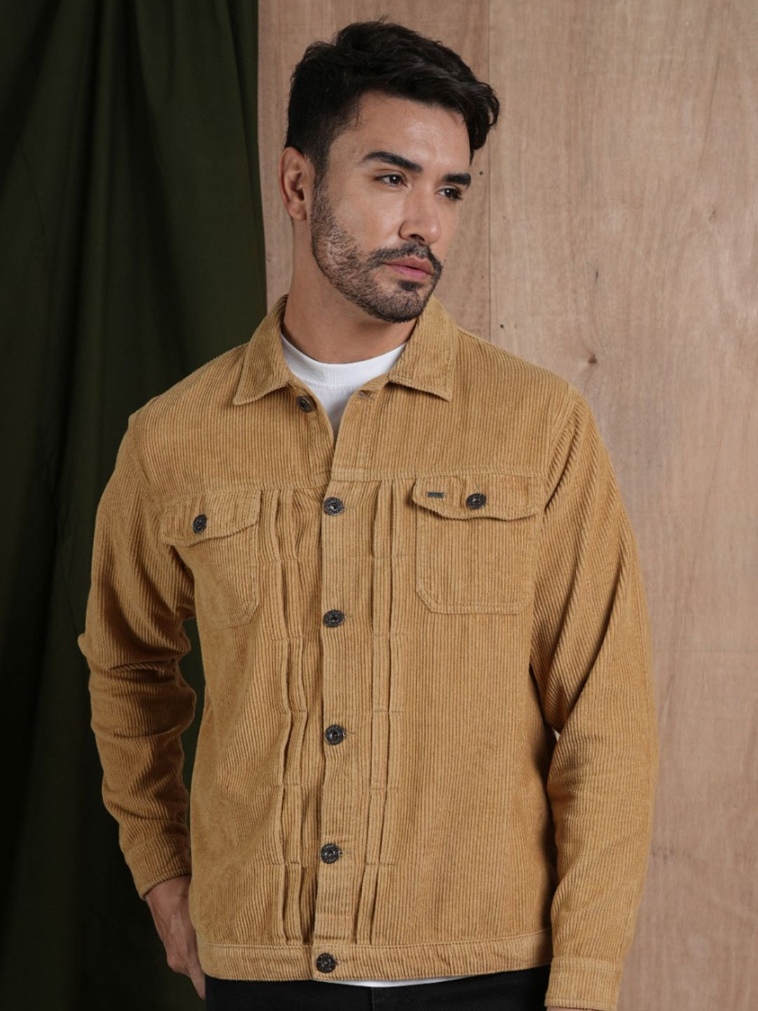 Buy PRONK Teddy Lined Corduroy Jacket - Shackets for Men 32030544 | Myntra