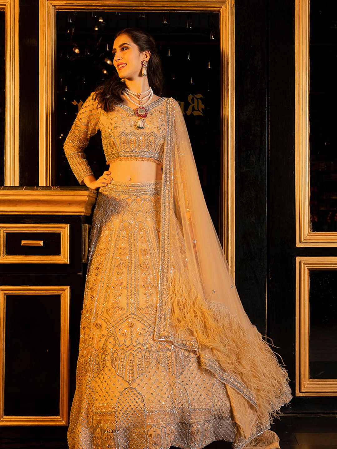 Buy KIASA By Ronak & Shruti GRACE Embellished Beads & Stones Ready To ...