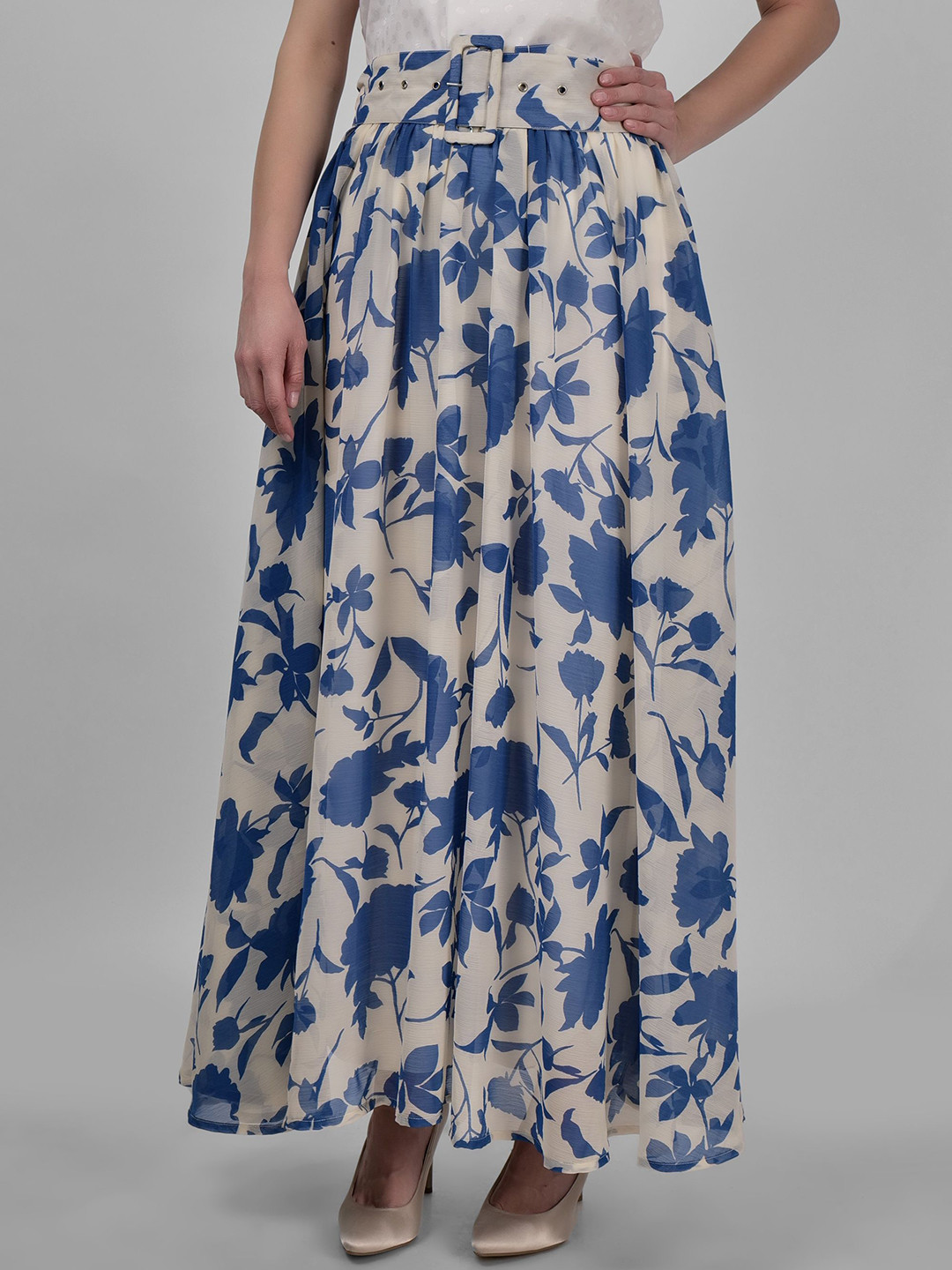 Buy DRIRO Women Floral Print Flared Maxi Skirts - Skirts for Women ...