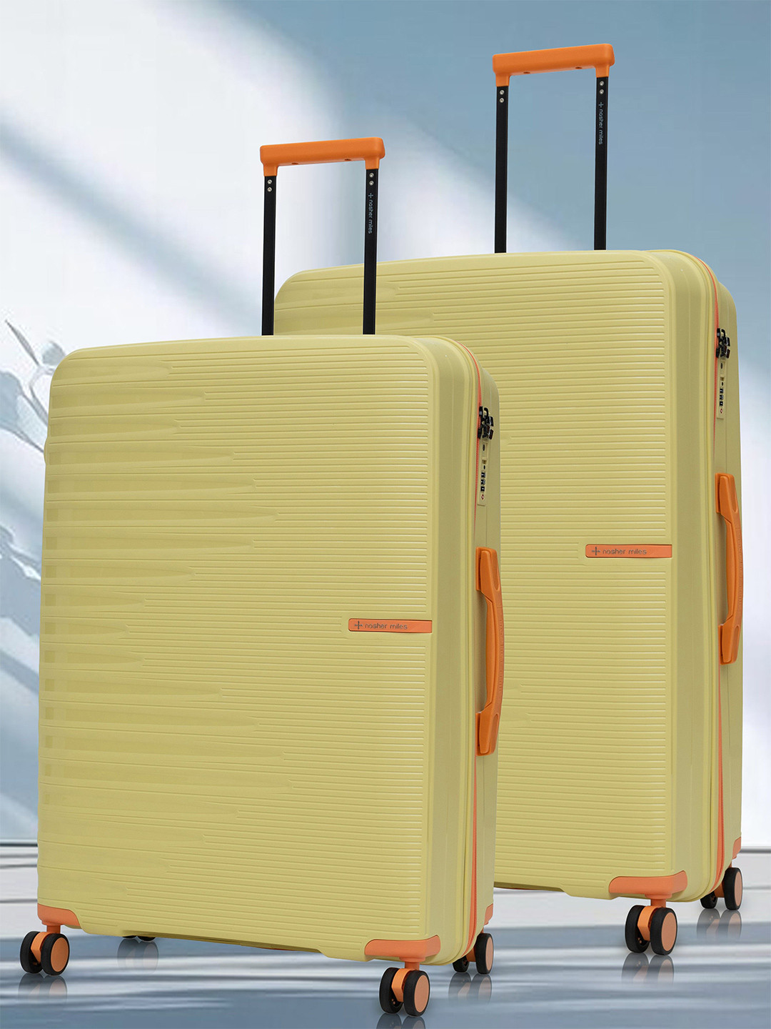 Buy Nasher Miles Havelock Polypropylene TSA Lock Set Of 2 M/L Cream ...