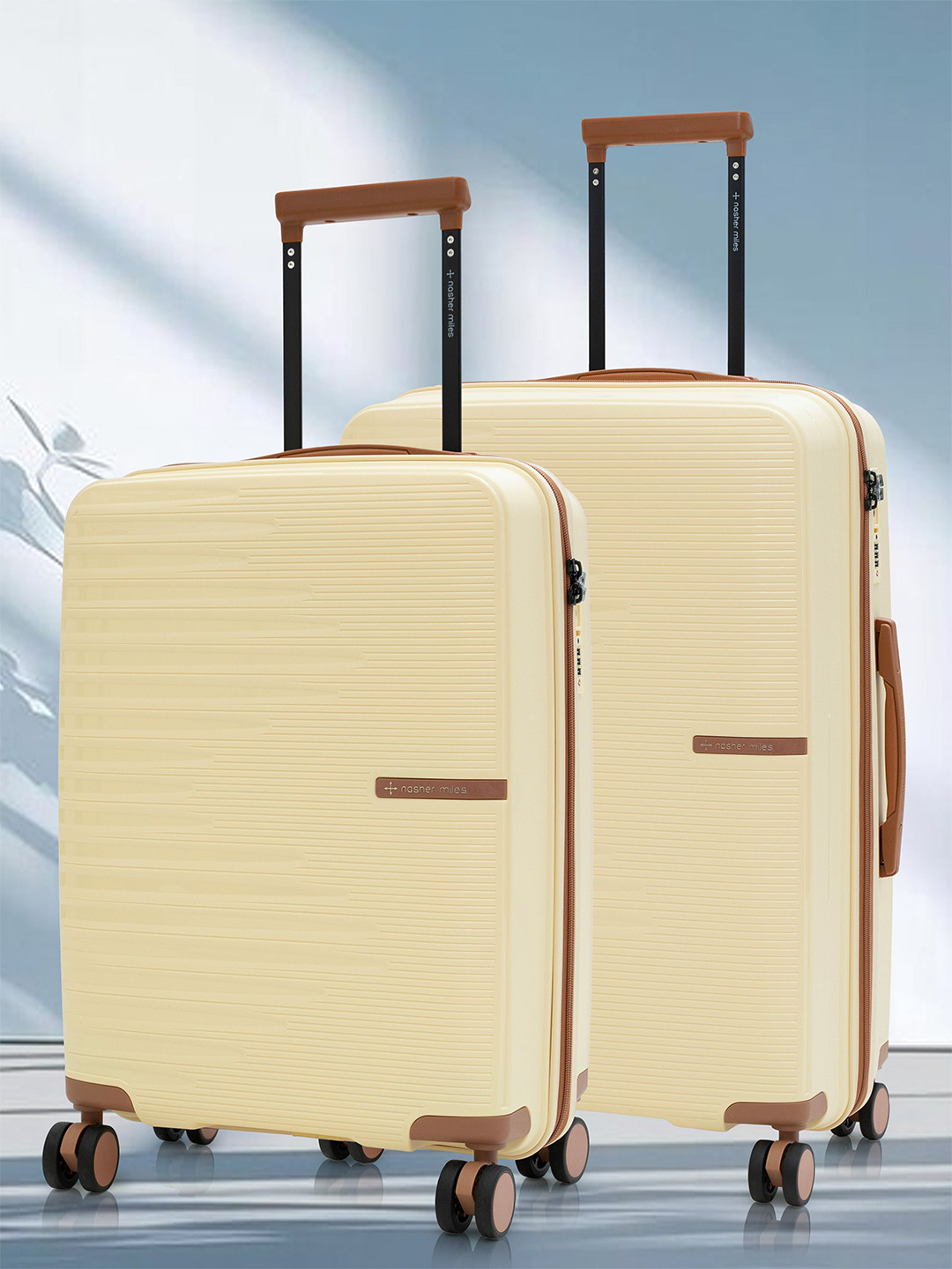 Buy Nasher Miles Havelock Polypropylene TSA Lock Set Of 2 S/M Off White ...