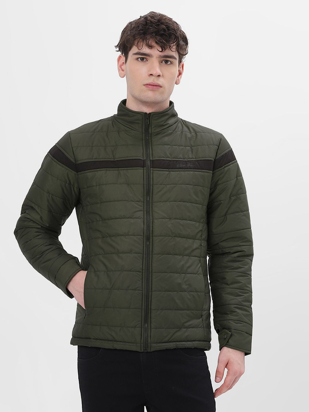 Buy Klub Fox Men Mock Collar Solid Casual Lightweight Padded Jacket ...
