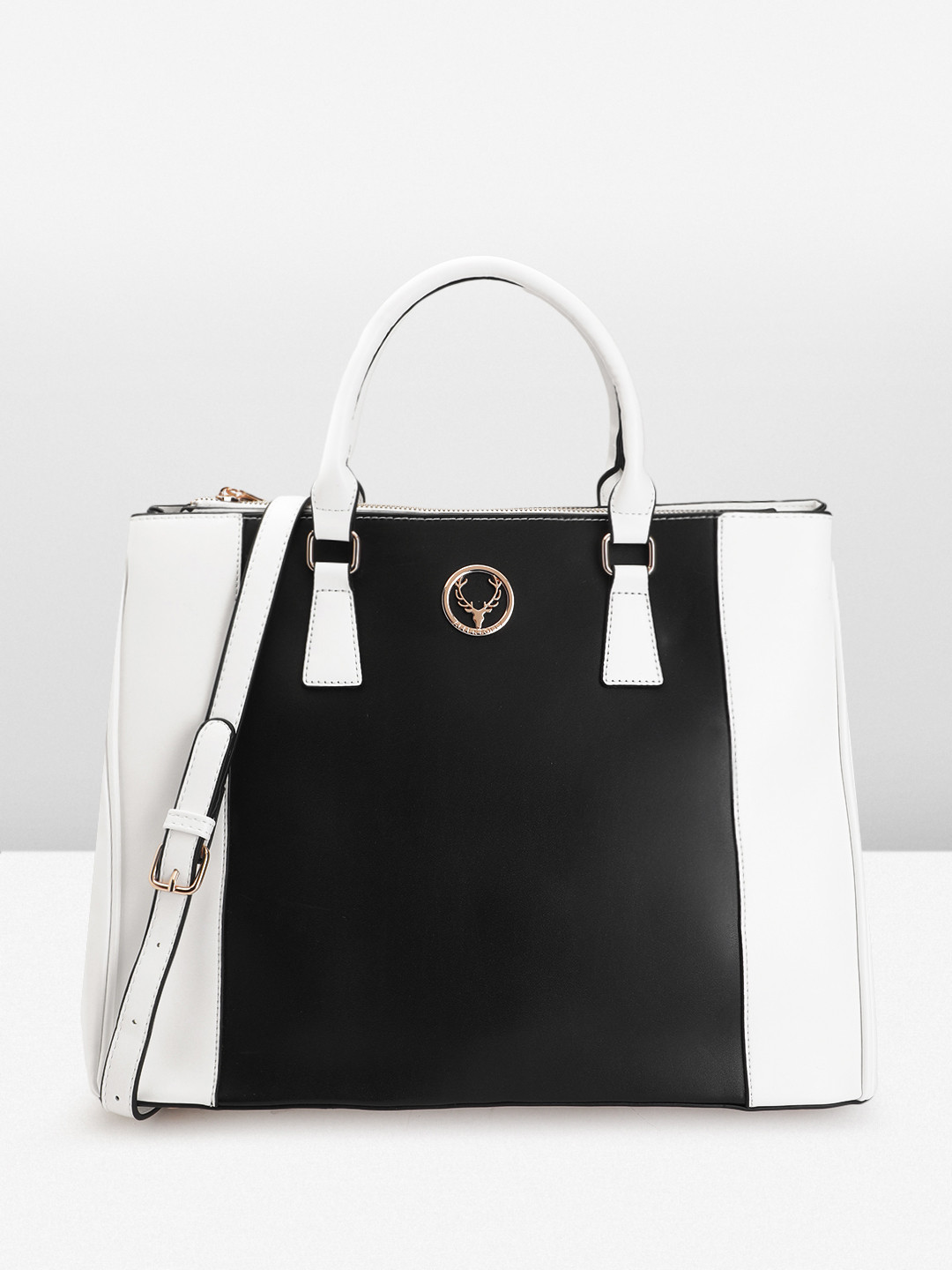 Buy Allen Solly PU Colourblocked Structured Handheld Bag - Handbags for ...