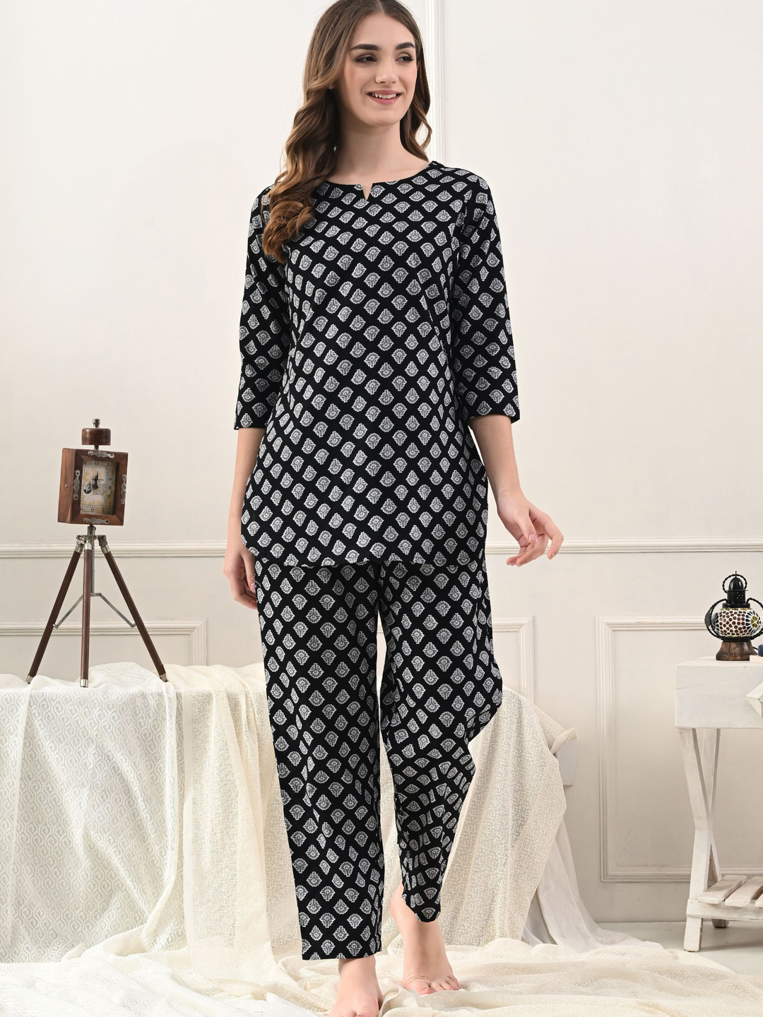 Buy Dreambe Women Cotton Printed Nightsuit - Night Suits for Women ...