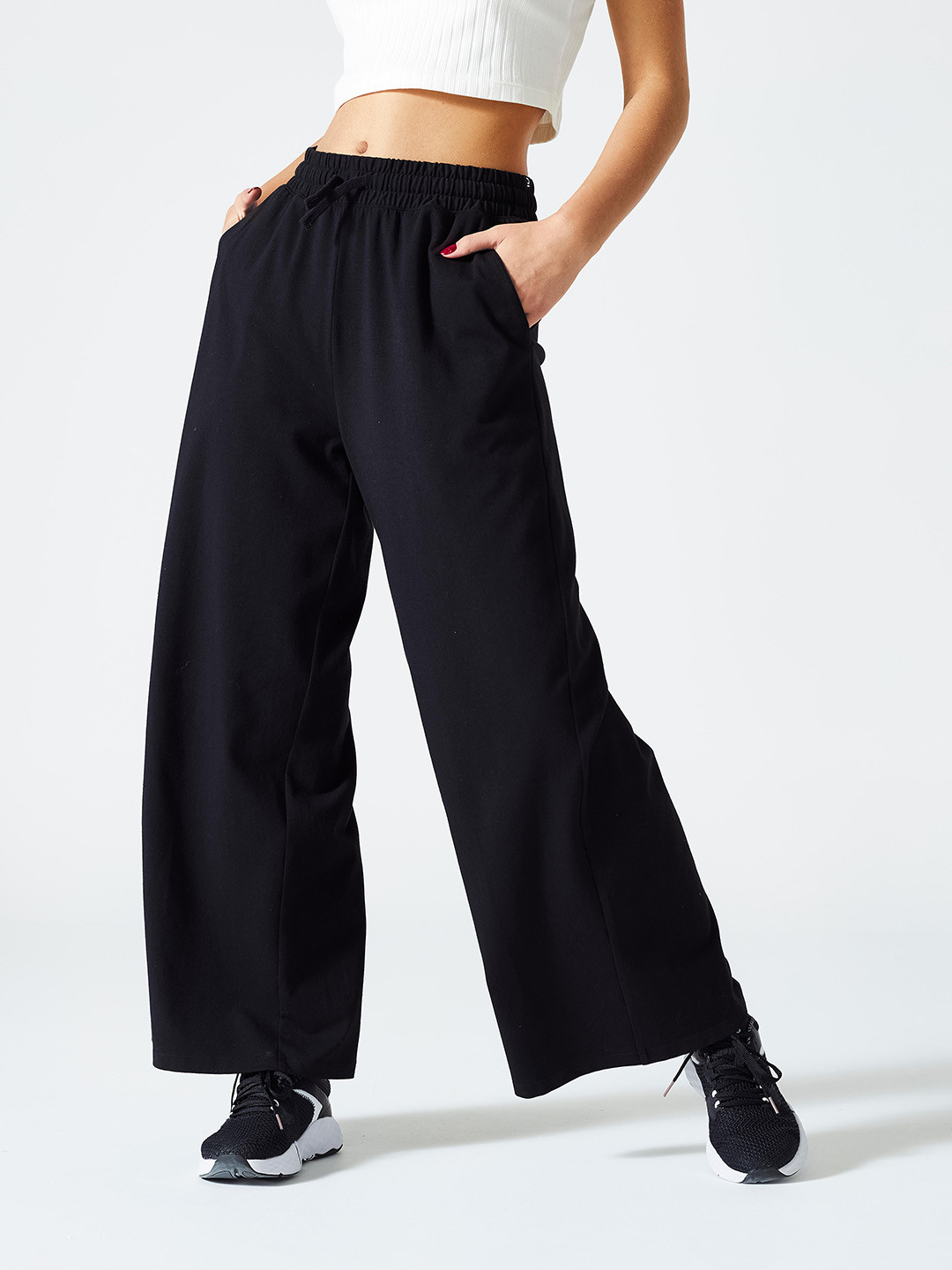 Buy Domyos By Decathlon Women Cotton Mid Rise Track Pants - Track Pants ...