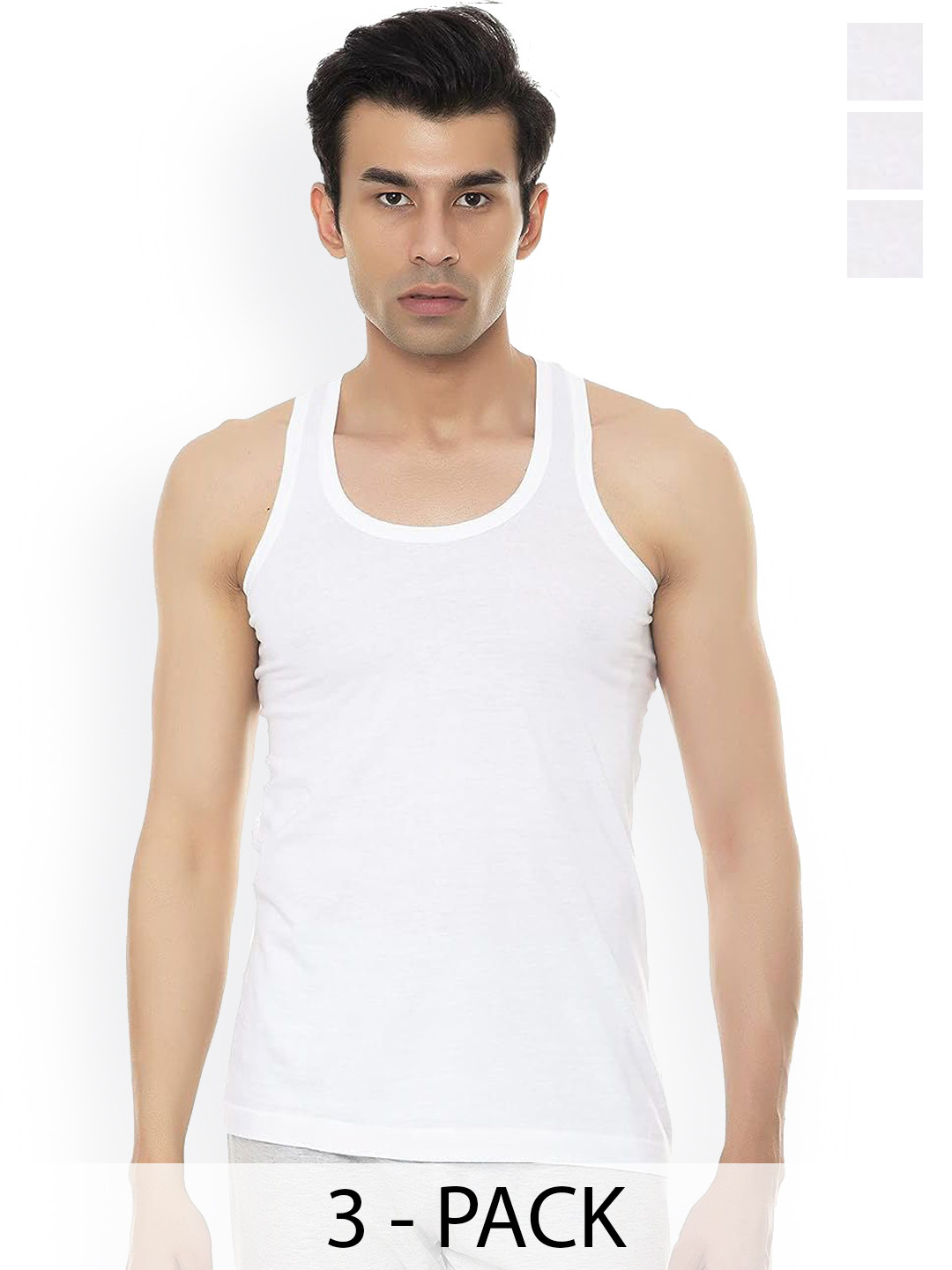 Buy AMUL COMFY Pack Of 3 Pure Cotton Innerwear Vests Comfy White RN 3 ...