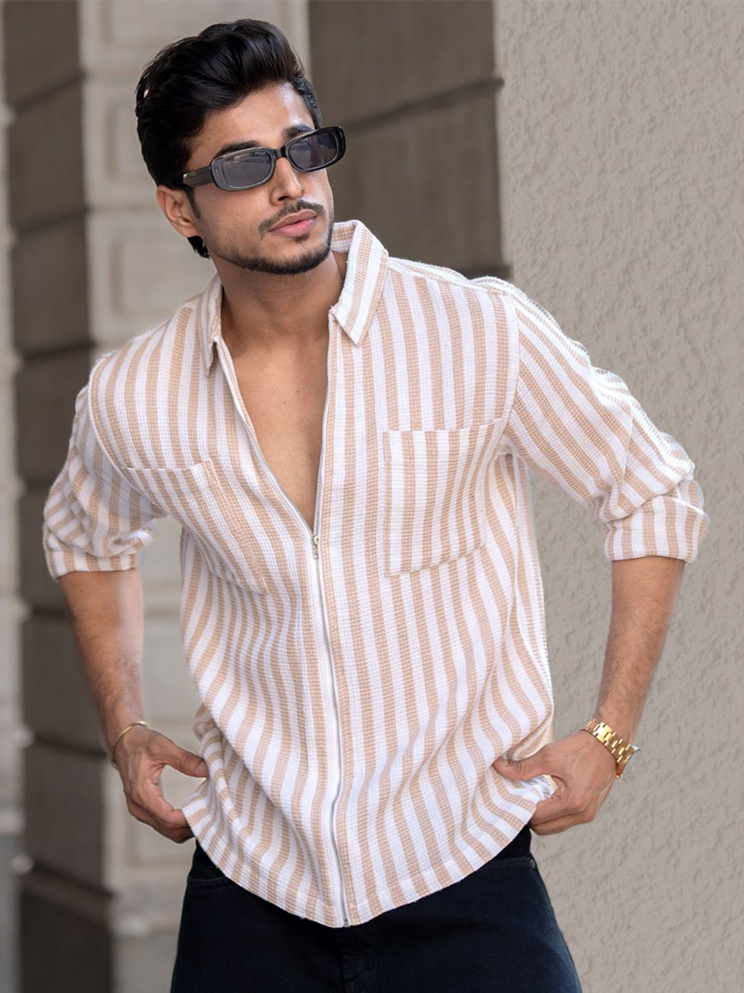 Buy Powerlook Men Opaque Striped Casual Shirt - Shirts for Men 31836477 ...