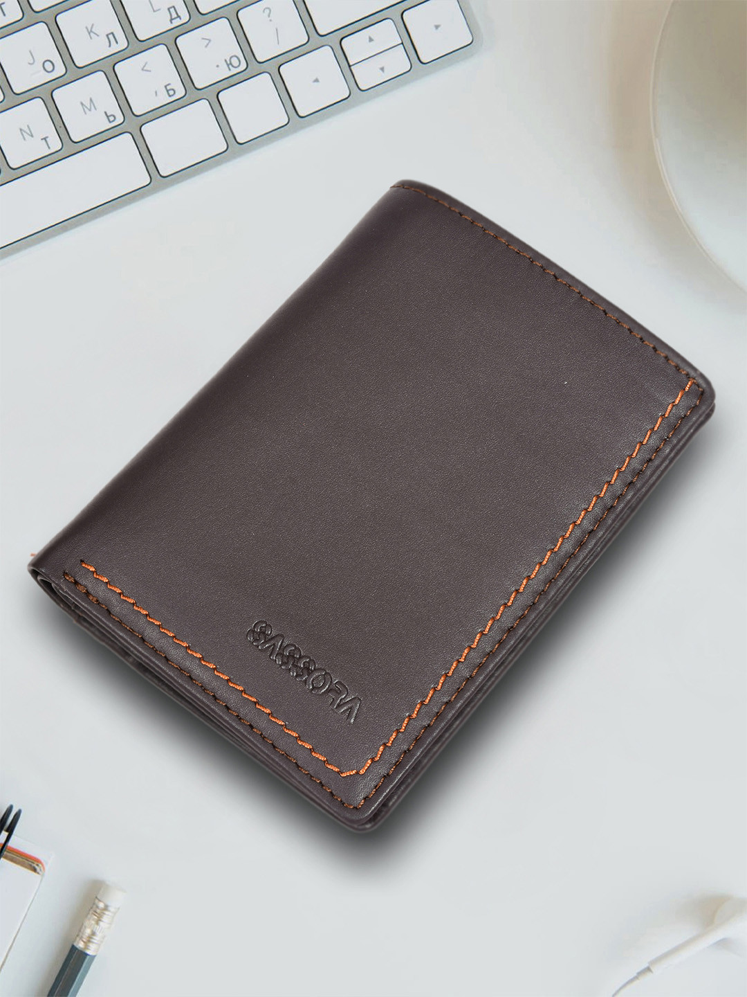 Buy Sassora Men Embellished Leather Two Fold Wallet - Wallets for Men ...