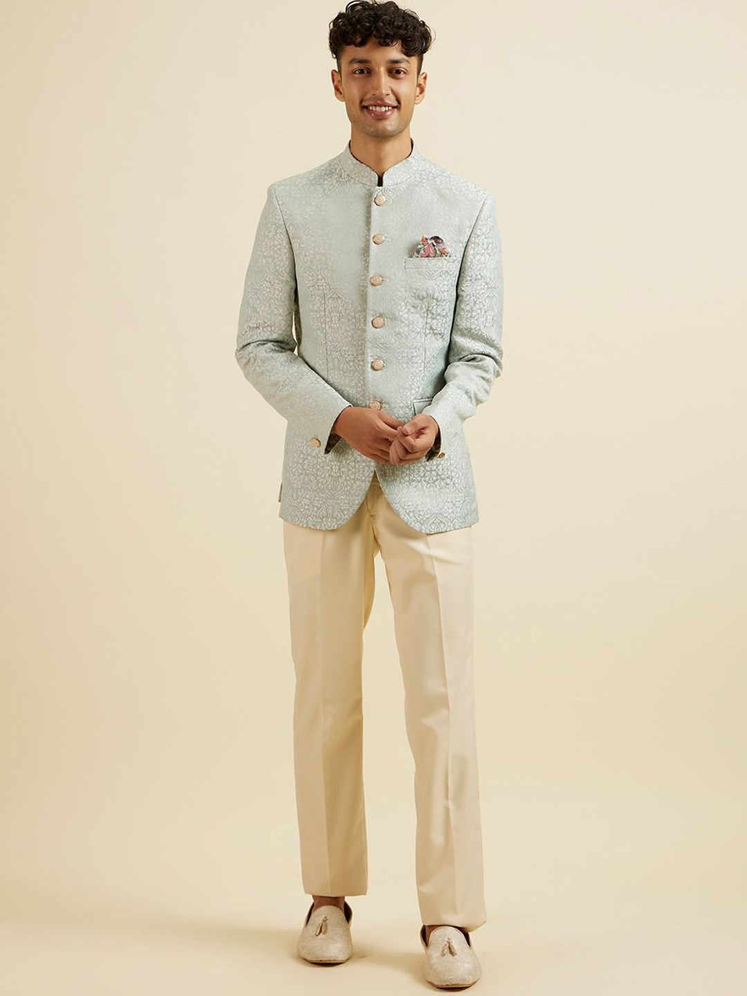 Buy Manyavar Self Design Tailored Fit 3 Piece Suit - Suits for Men 31854431 | Myntra