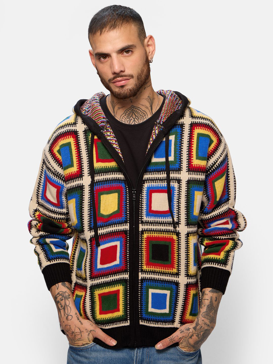 Buy The Souled Store Men Checked Hooded Sweatshirt - Sweatshirts for ...