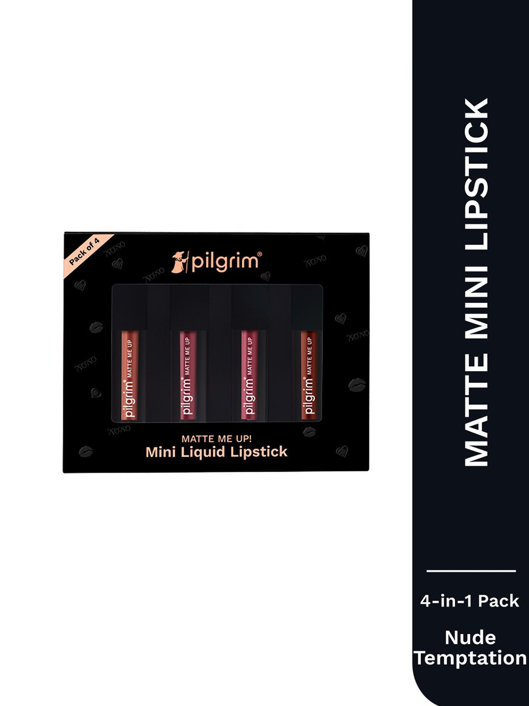 Buy Pilgrim Set Of 4 Matte Me Up Mini Liquid Lipstick 1 Ml Each Nude ...
