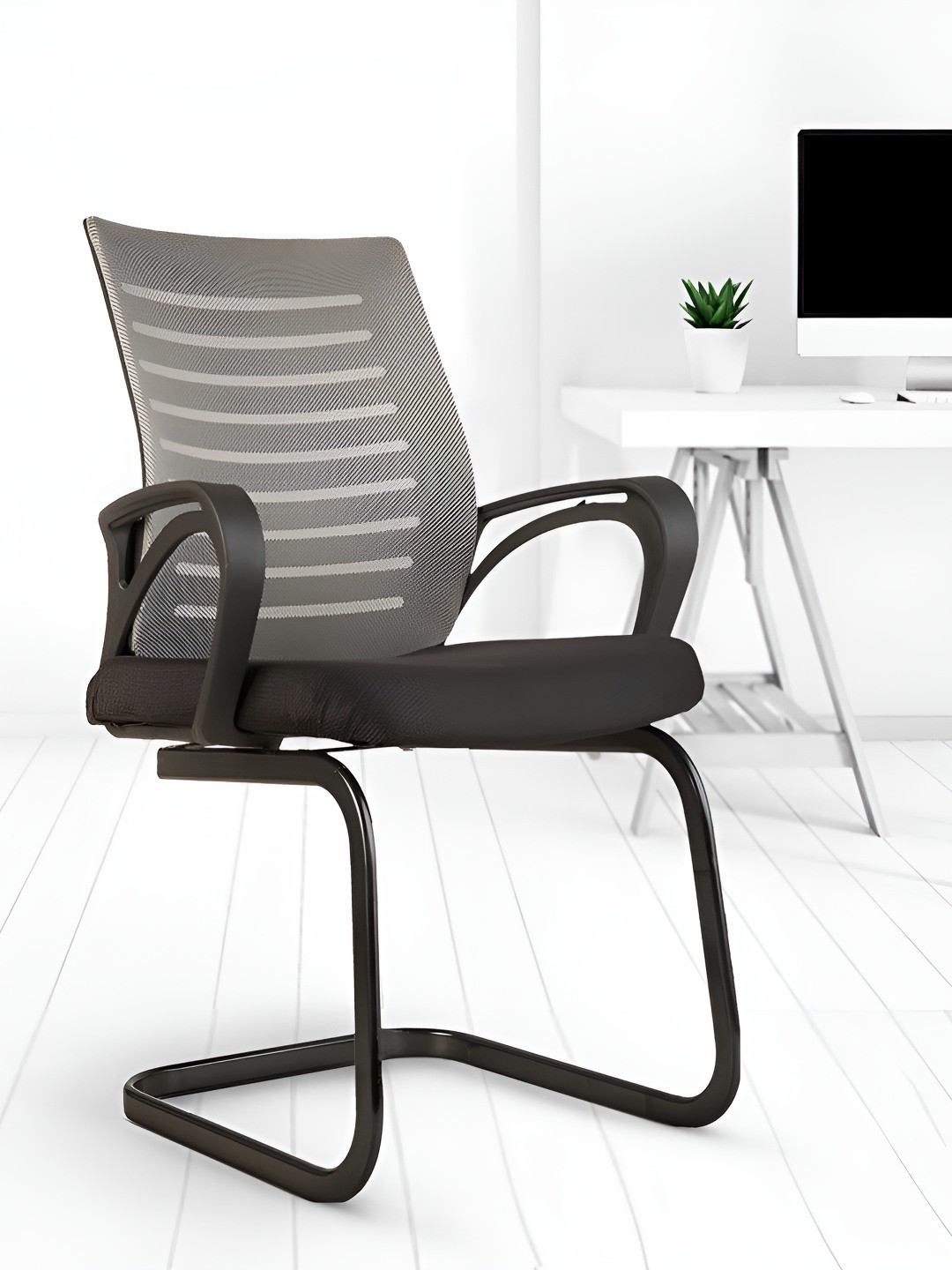 Buy CELLBELL Desire C104 Grey Mid Back Office Arm Chair - Study Chair ...