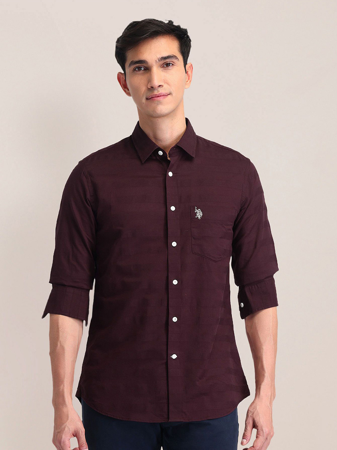 Buy U.S. Polo Assn. Men Tailored Fit Opaque Formal Shirt - Shirts for ...