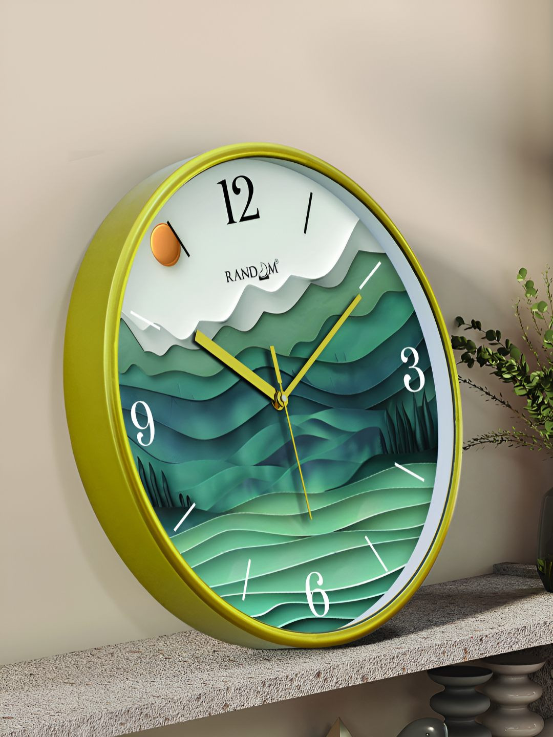 Buy RANDOM Printed Round Shaped Sweep Silent Movement Contemporary Wall ...