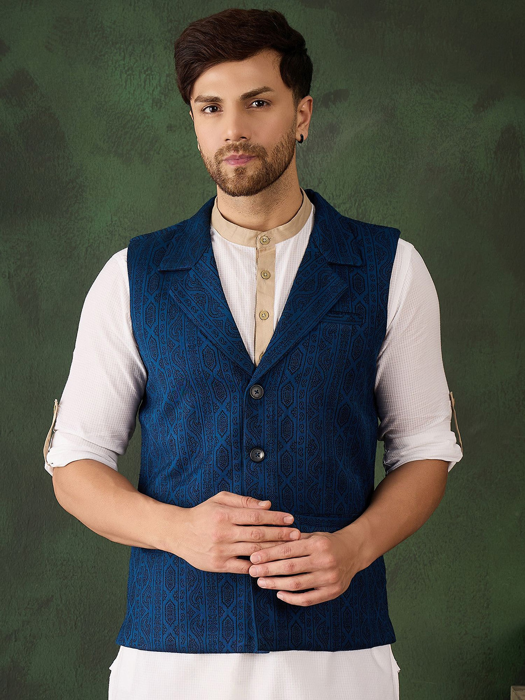 Buy Sangria Men Woven Design Winter Pashmina Nehru Jacket - Nehru ...