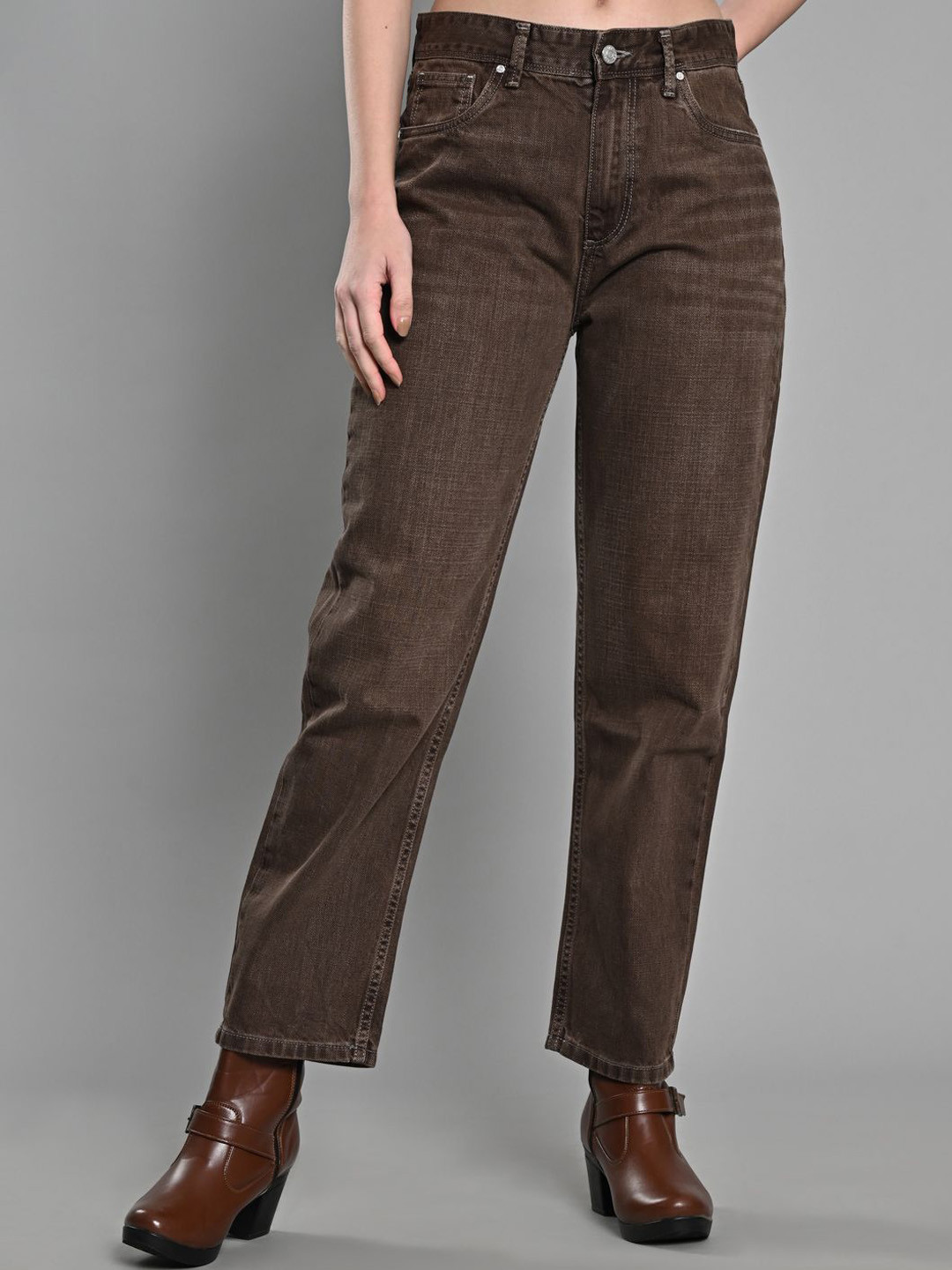 Buy IZEL Women Straight Fit Slash Knee Light Fade Jeans - Jeans for ...