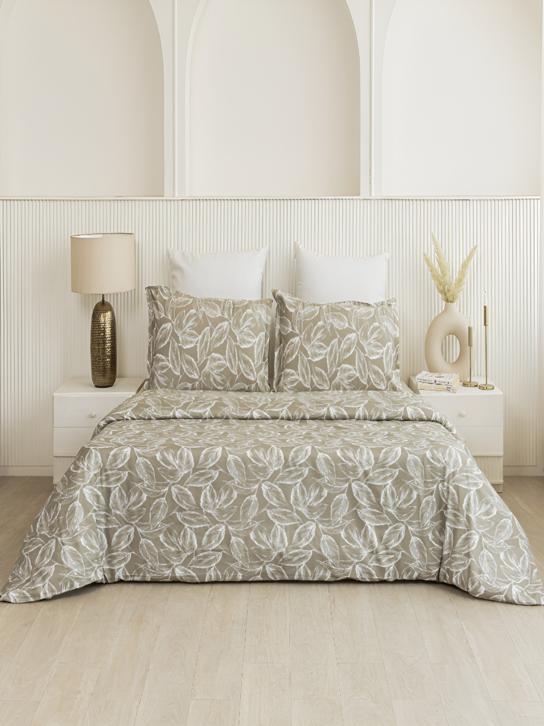 Buy HOMEMONDE Green Floral Printed 210TC Pure Cotton Double Bed Duvet ...
