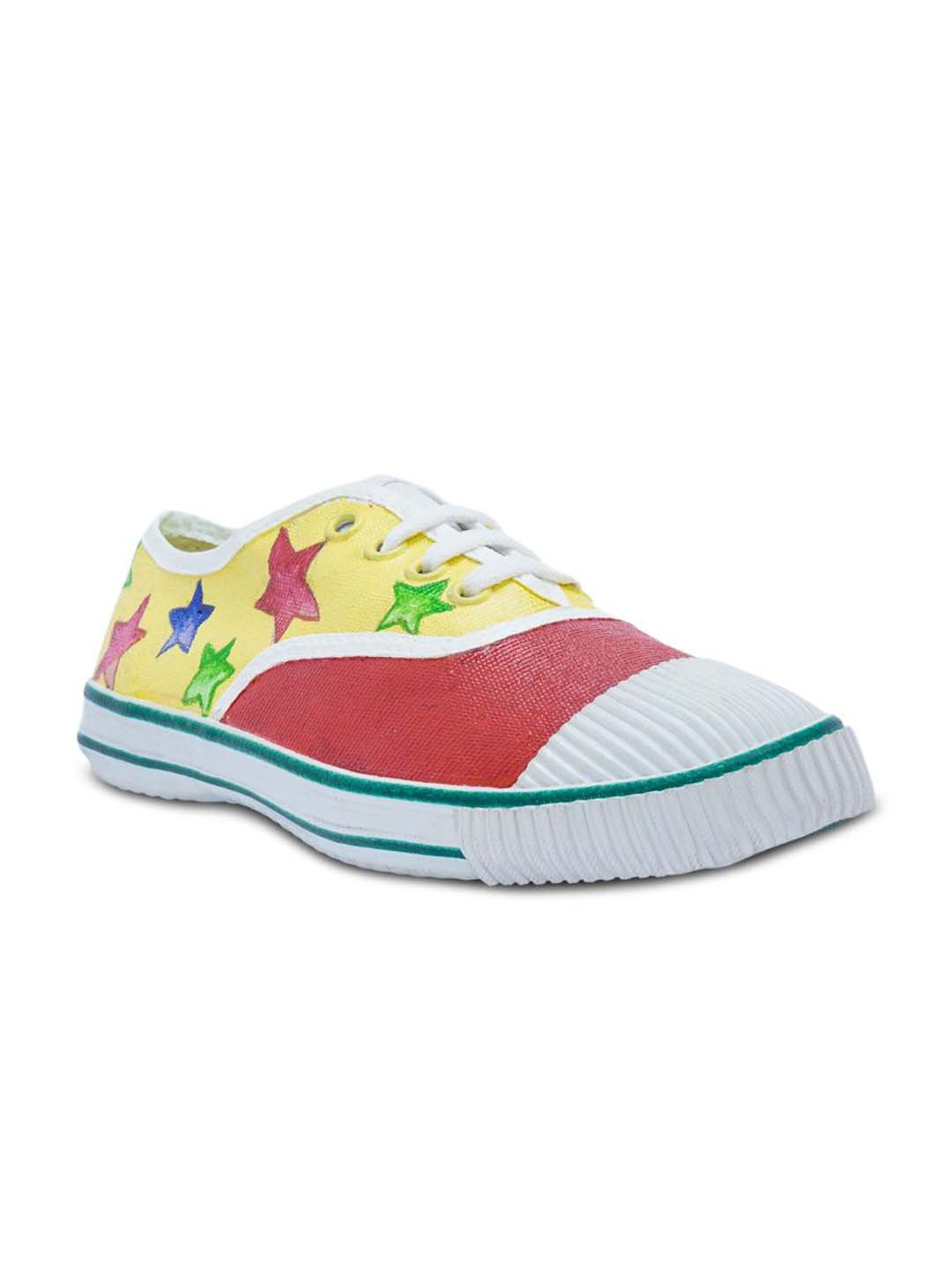 Buy Colour Kicks Women Star Handpainted Canvas Lace Ups Sneakers ...