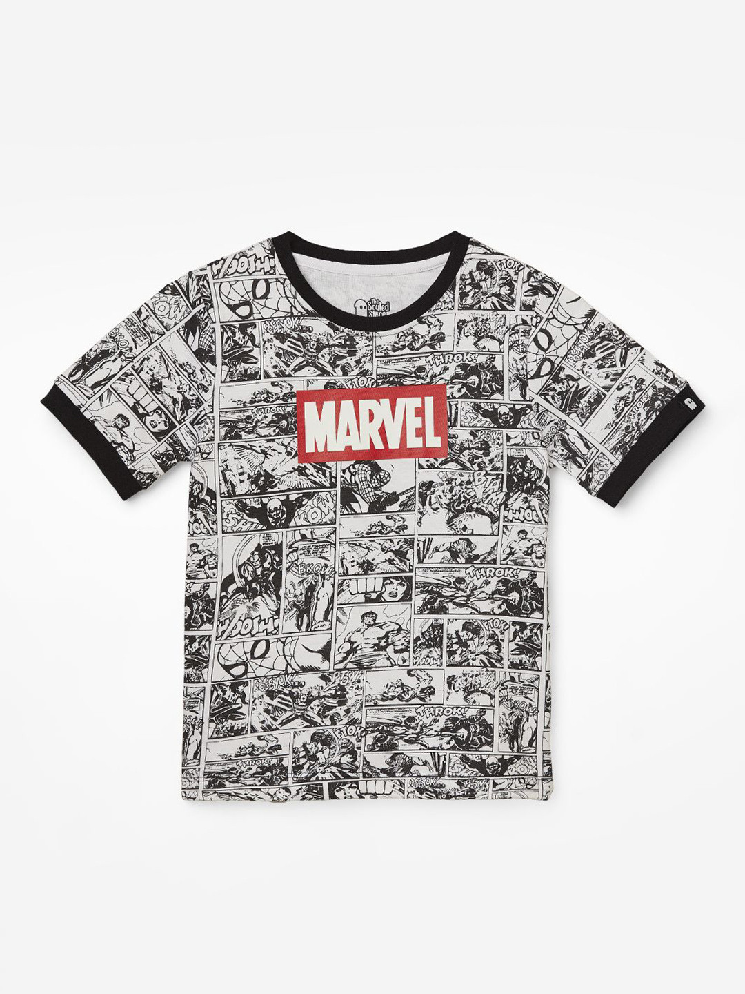 Buy The Souled Store Boys Marvel Graphic Printed Round Neck Cotton T ...
