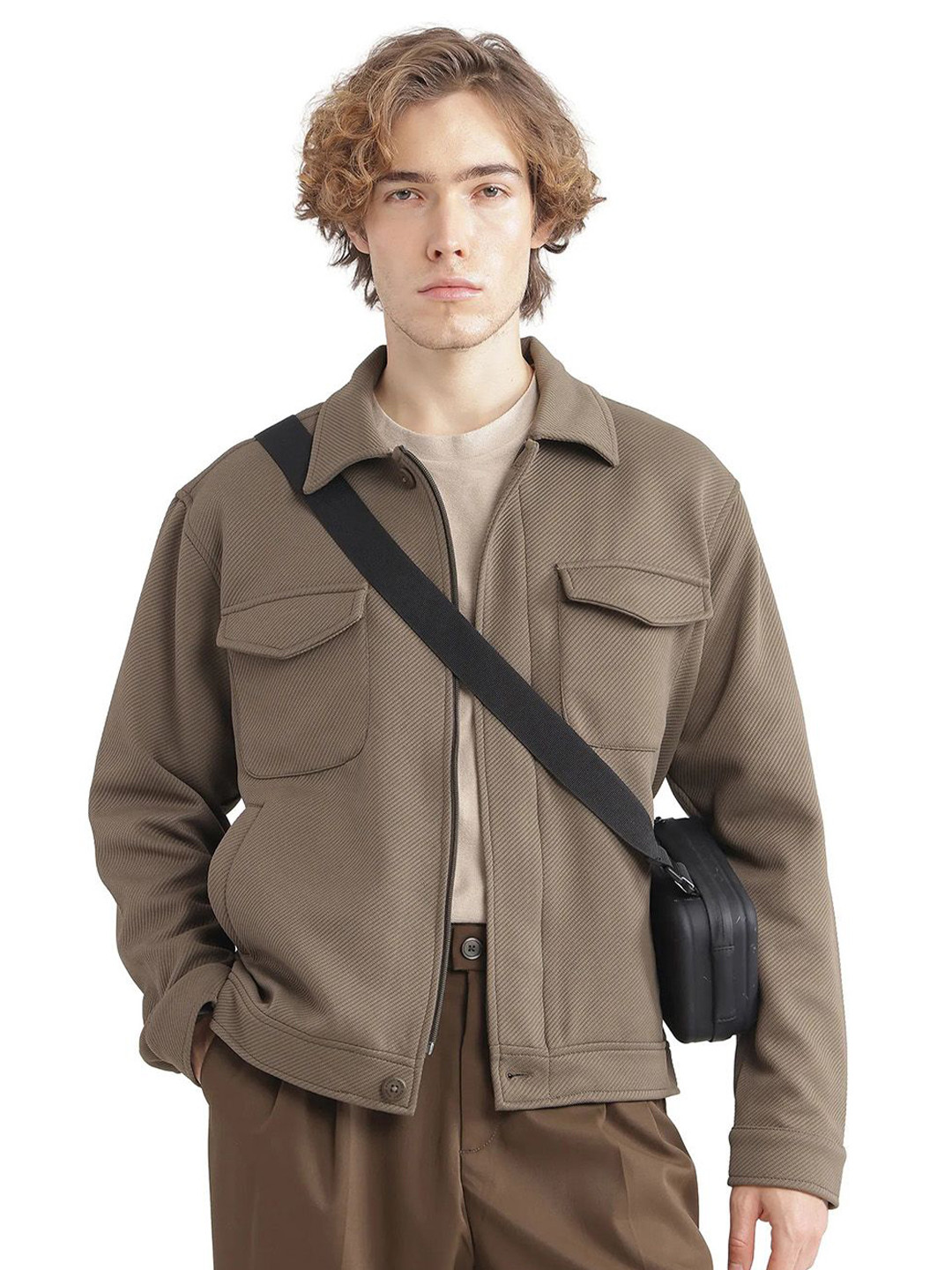 Buy RARE RABBIT Men MAPIS Spread Collar Self Design Casual Tailored ...