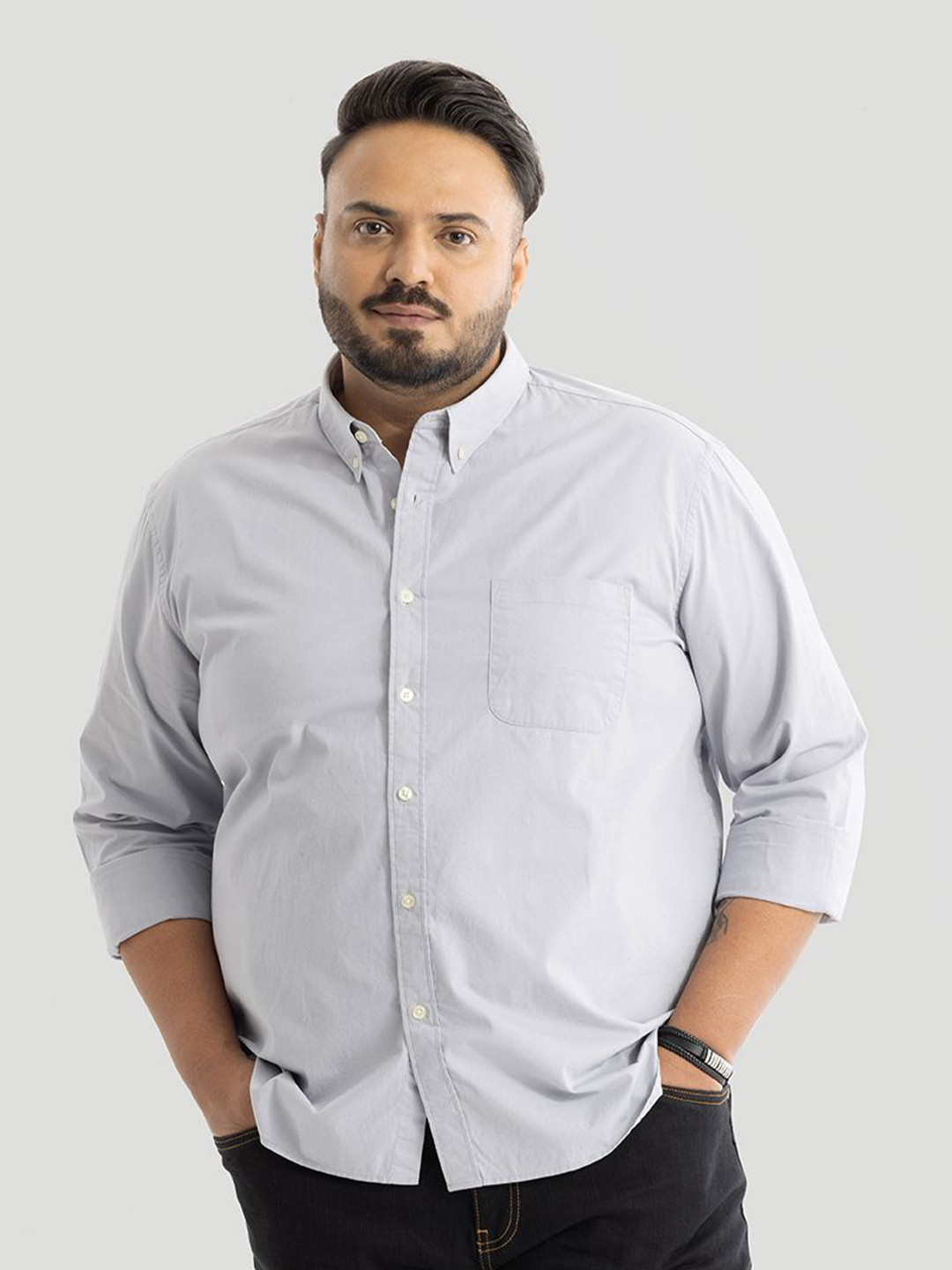 Buy Snitch Men Plus Size Smart Slim Fit Opaque Formal Shirt - Shirts ...