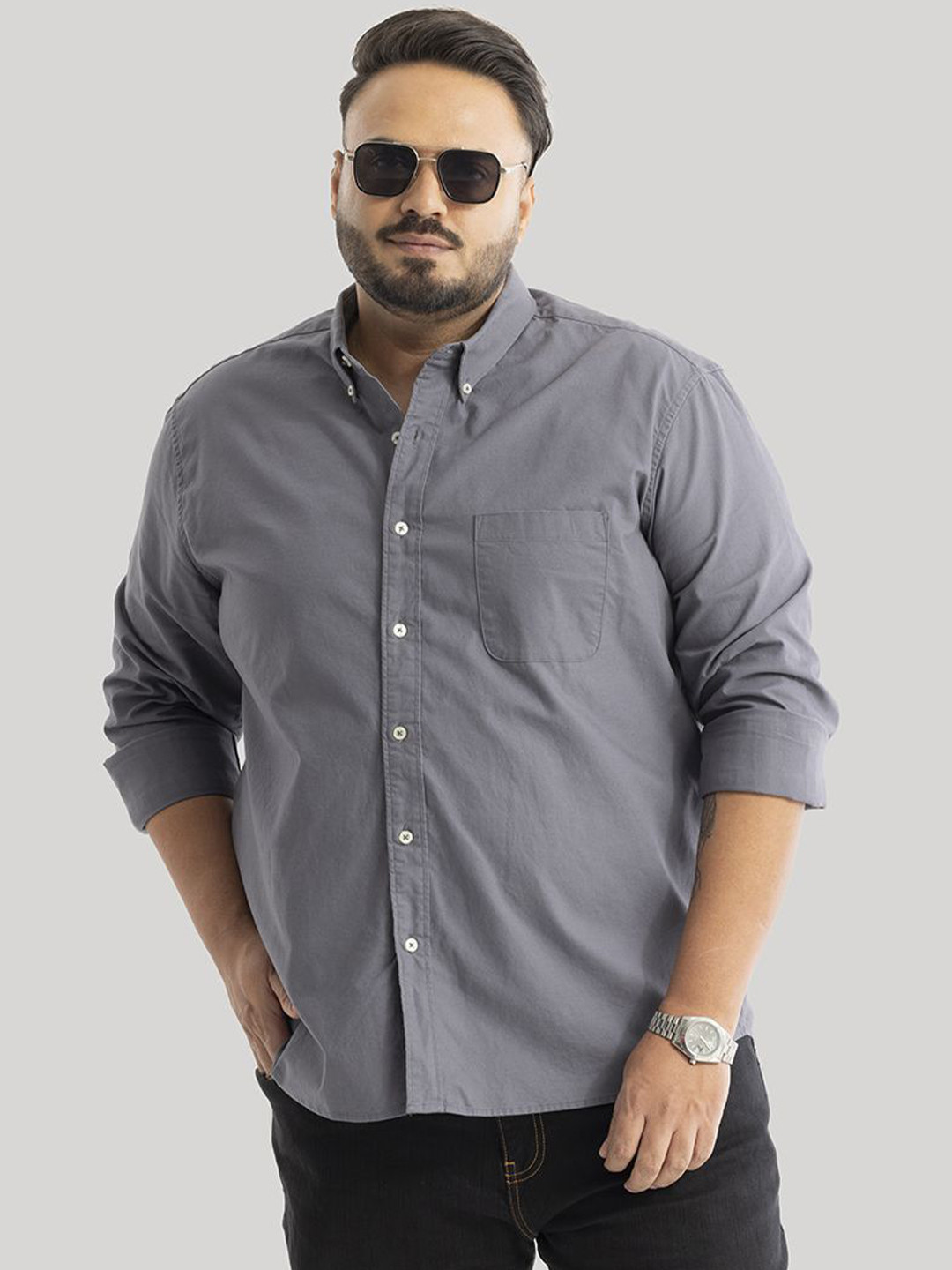 Buy Snitch Men Plus Size Smart Slim Fit Opaque Formal Shirt - Shirts ...