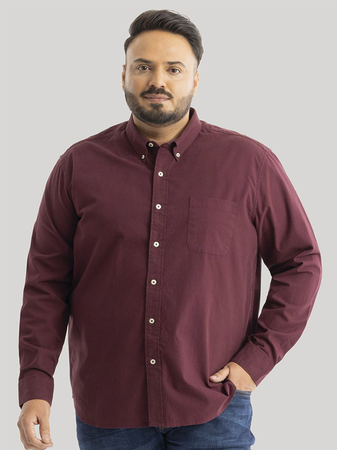 Buy Snitch Men Plus Size Smart Slim Fit Opaque Formal Shirt - Shirts ...