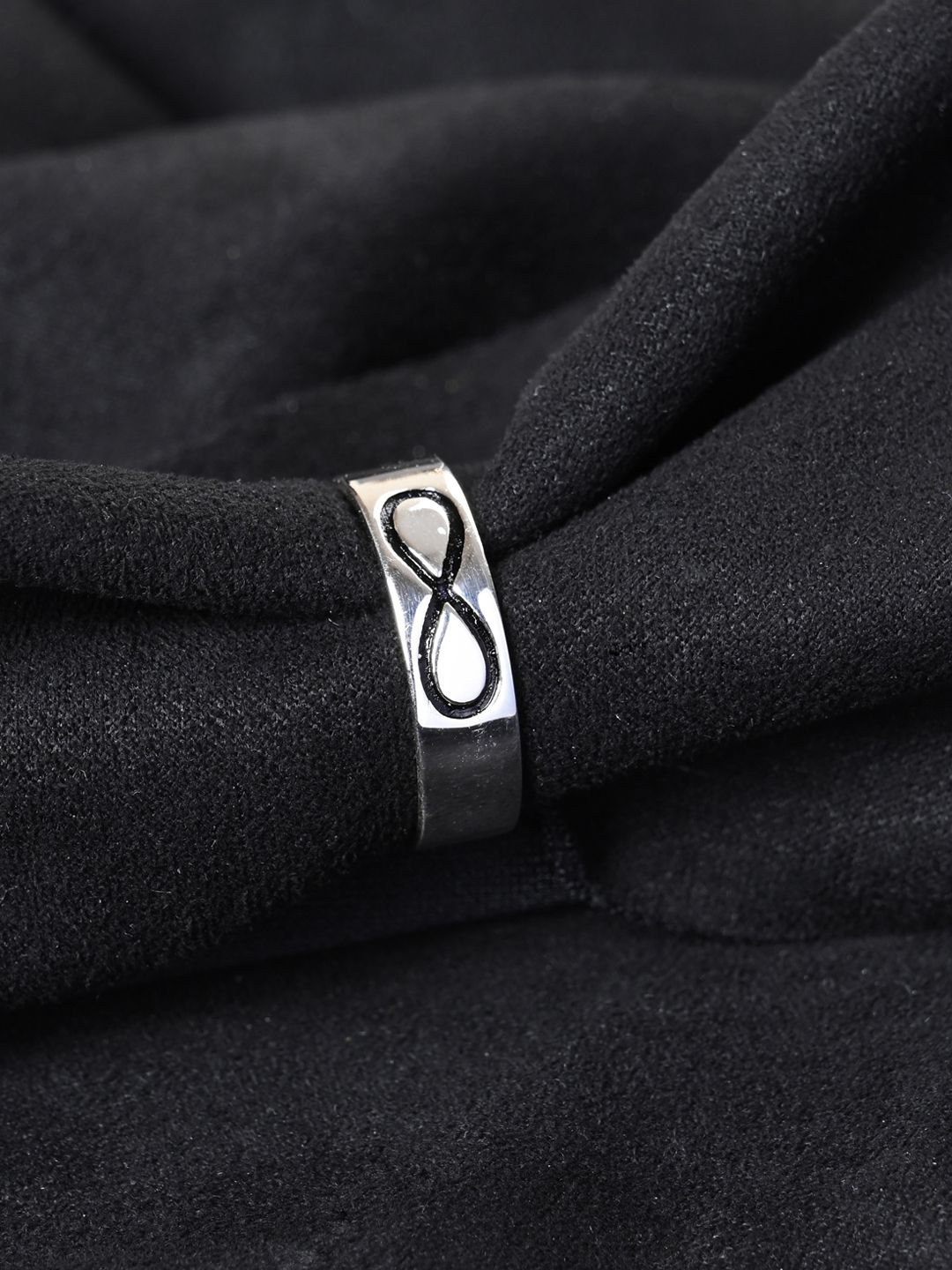 Buy Clara Men 925 Sterling Silver Platinum Plated Adjustable Infinity ...