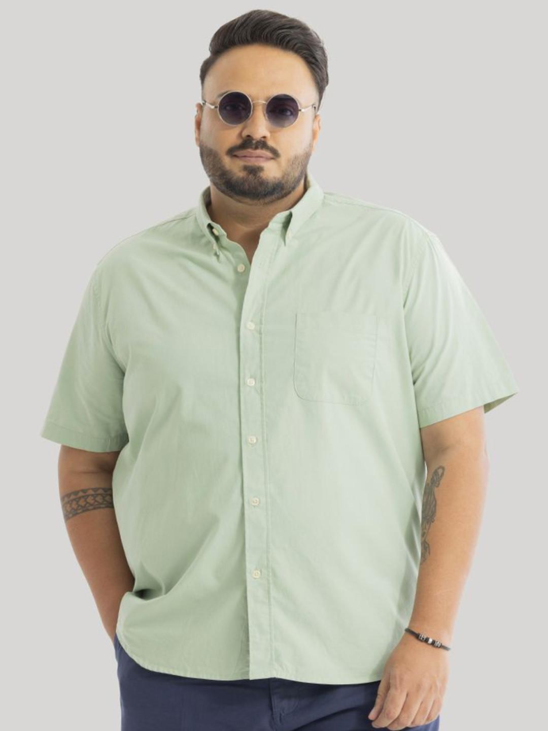 Buy Snitch Men Plus Size Smart Slim Fit Opaque Casual Shirt - Shirts ...