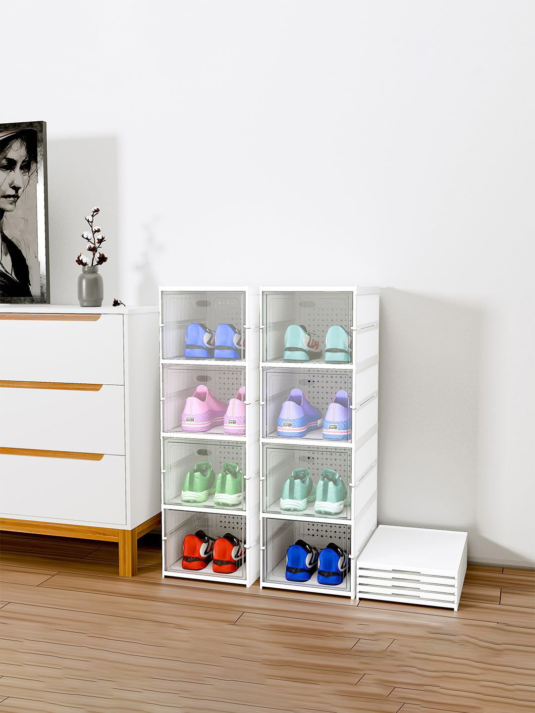 Buy Kuber Industries 2 Pcs 4 Layer Fold Able Storage Rack - Racks And ...