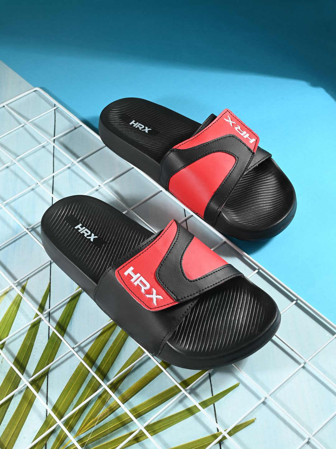 Buy HRX By Hrithik Roshan Men Synthetic Velcro Sliders - Flip Flops for ...