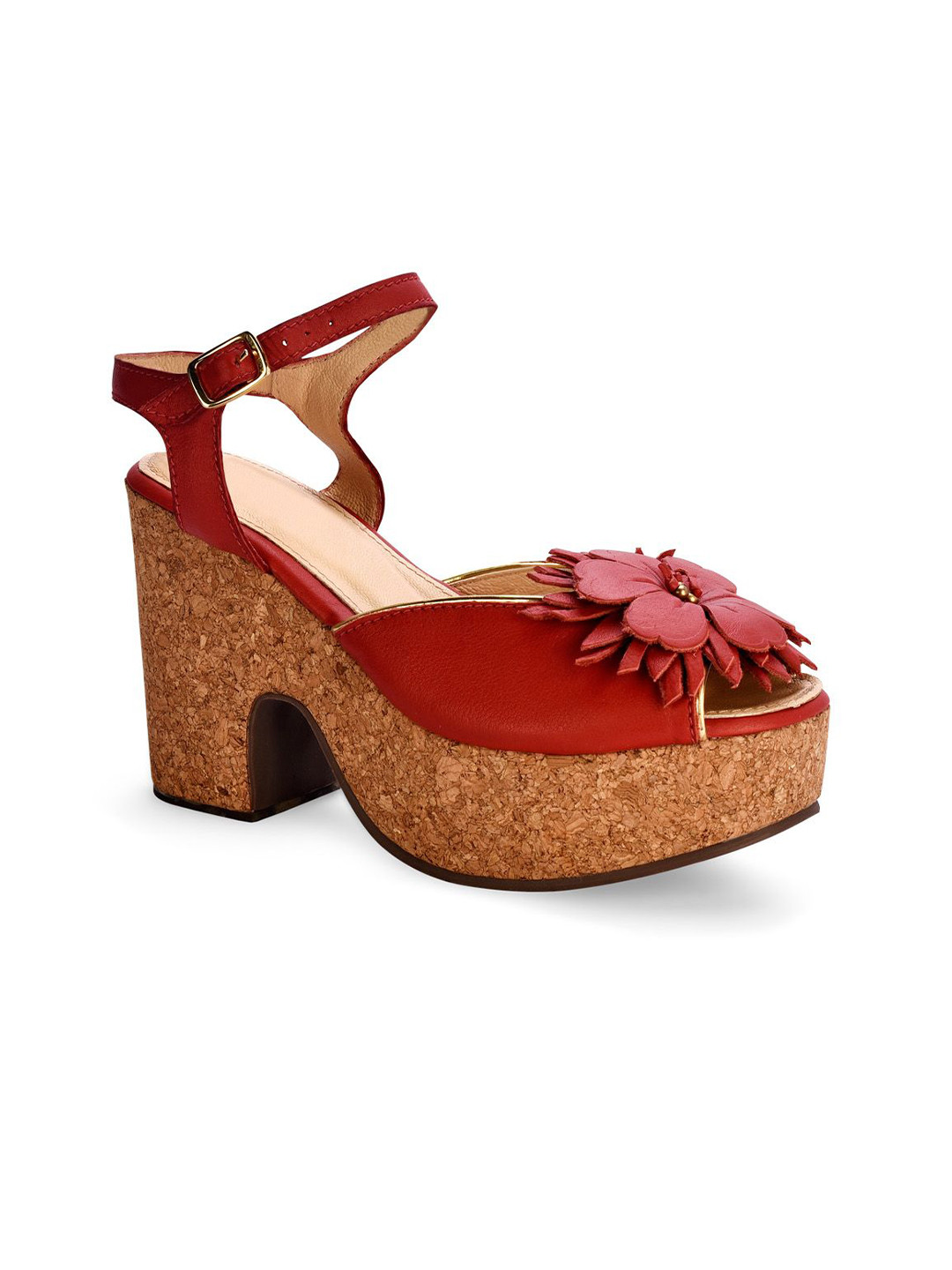 Buy Eske Women Leather High Top Block Peep Toes - Heels for Women ...