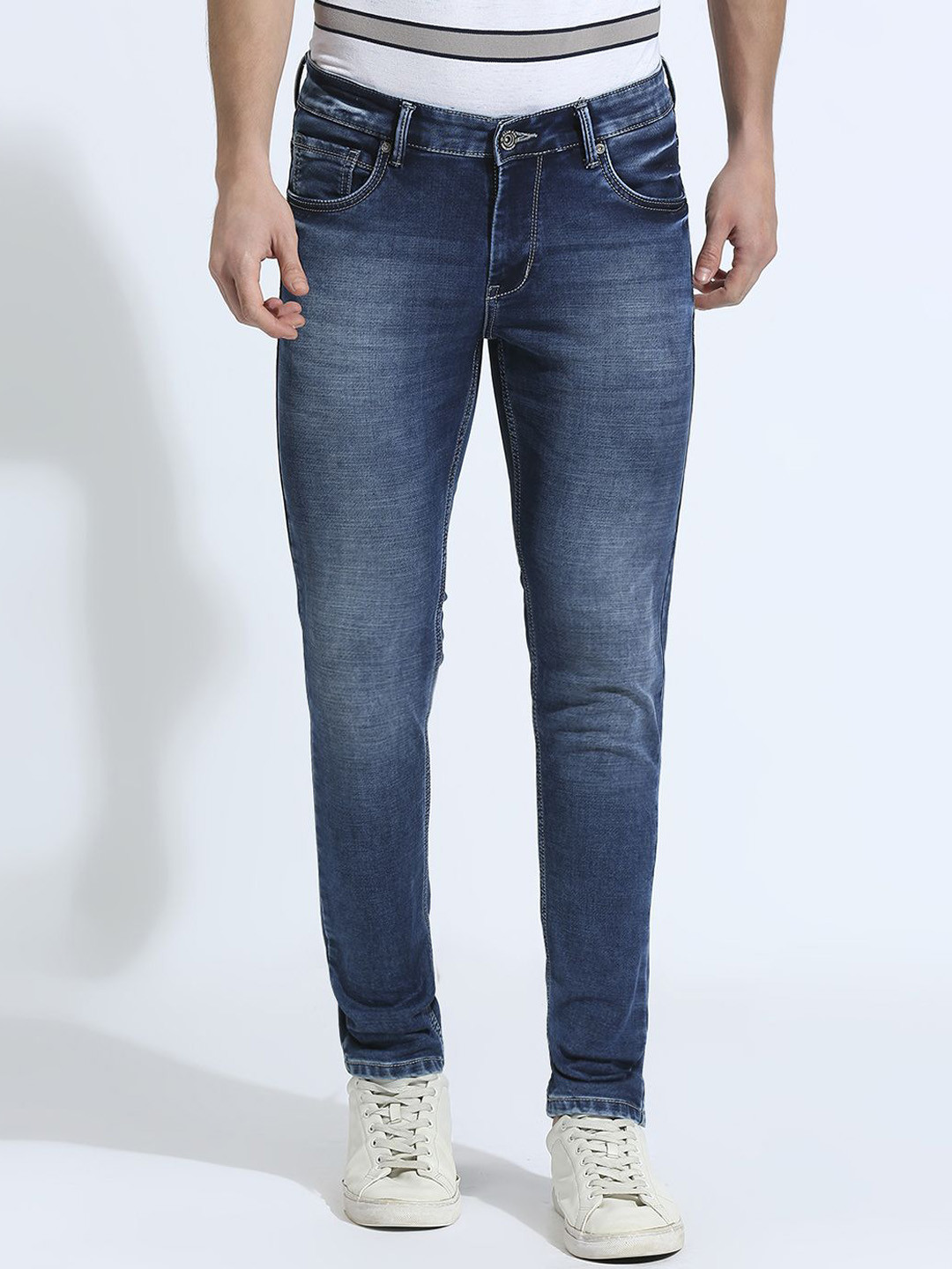 Buy Klub Fox Men Slim Fit Heavy Fade Stretchable Jeans - Jeans for Men ...