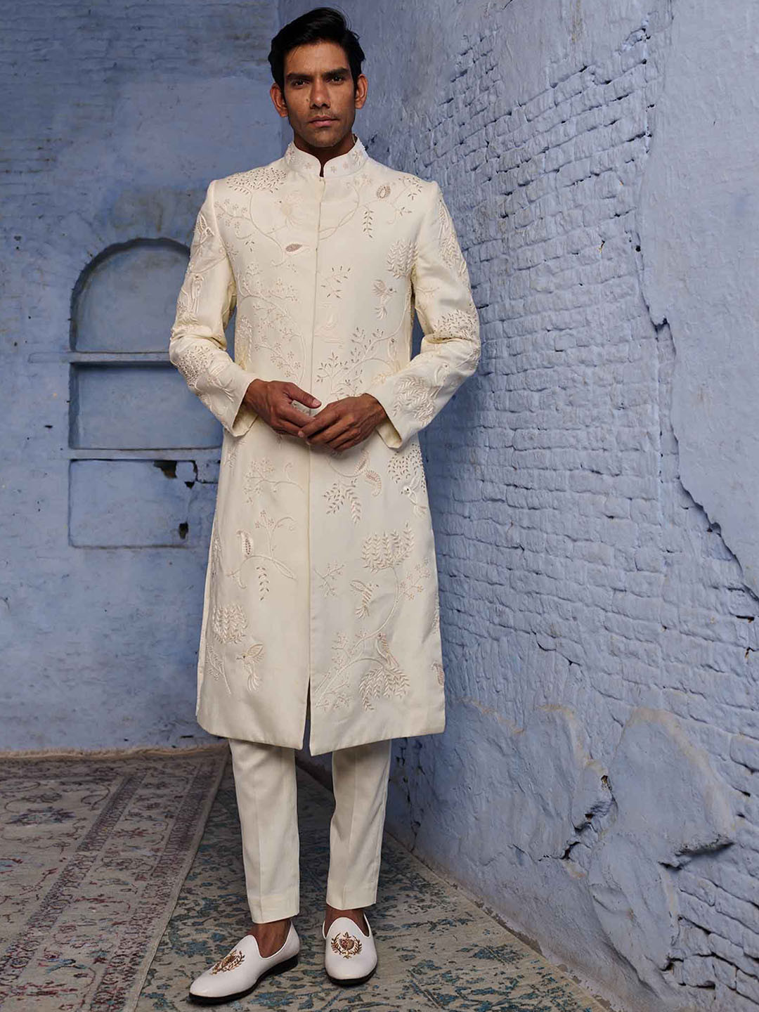 Buy Agrajain Embroidered Long Sleeve Sherwani Set - Sherwani for Men ...