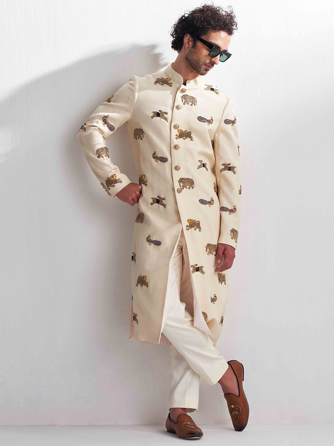Buy Agrajain Embroidered Long Sleeve Sherwani Set - Sherwani for Men ...