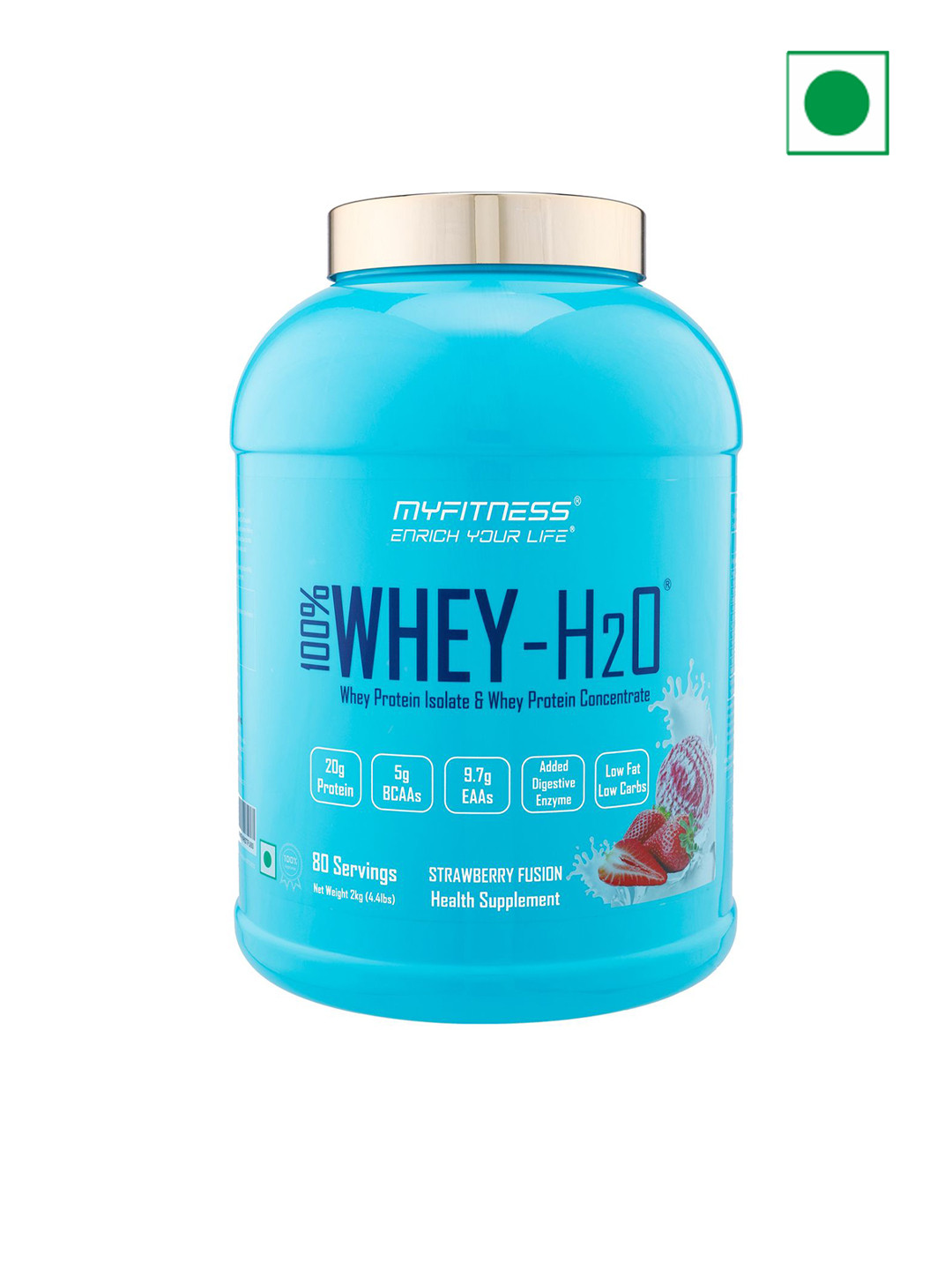 Buy Myfitness 100% Whey H20 Protein Strawberry Fusion Flavour 2kg ...