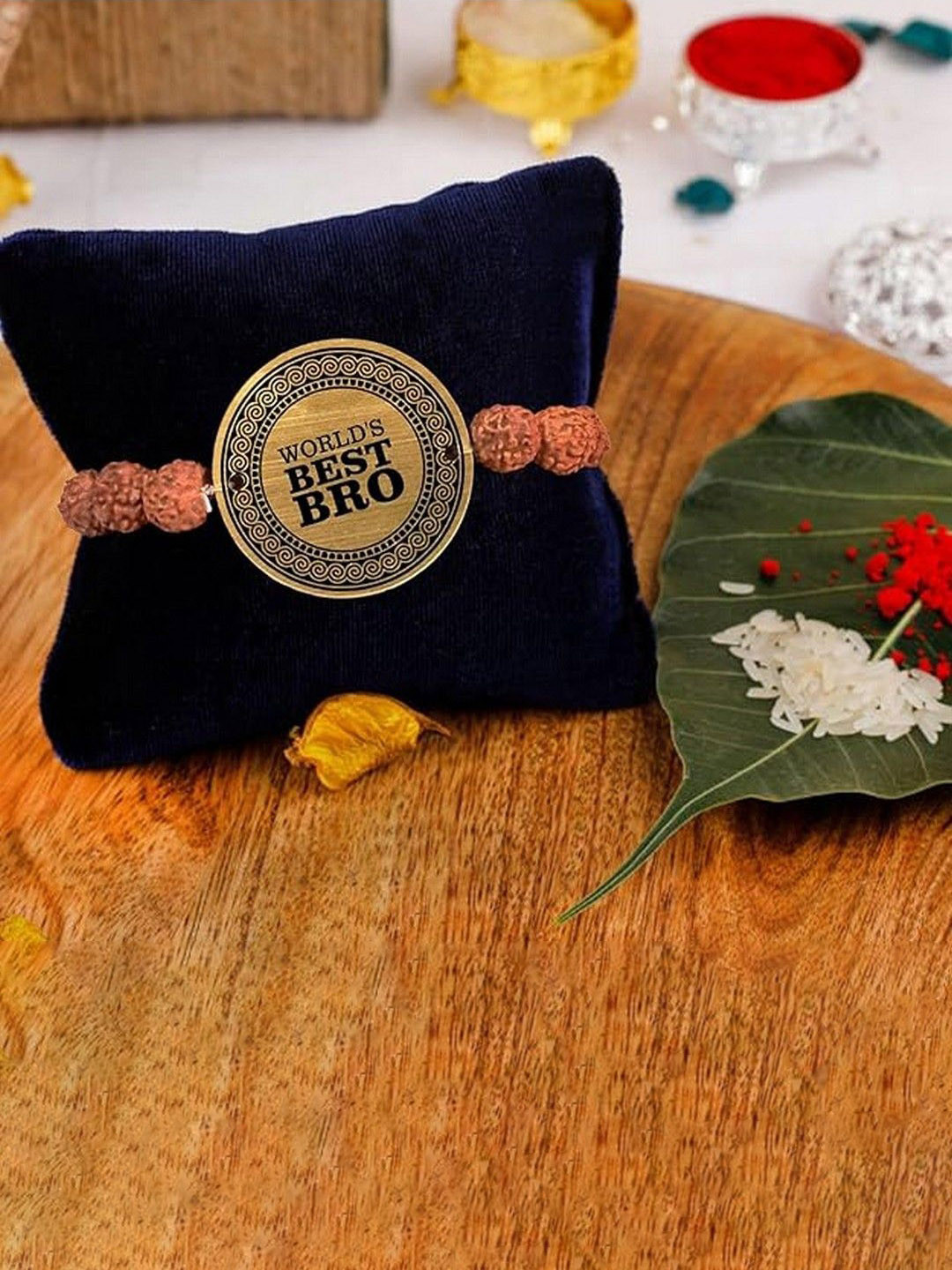 Buy THEYAYACAFE Boys Worlds Best Bro Engraved Rudraksha Elasticated ...