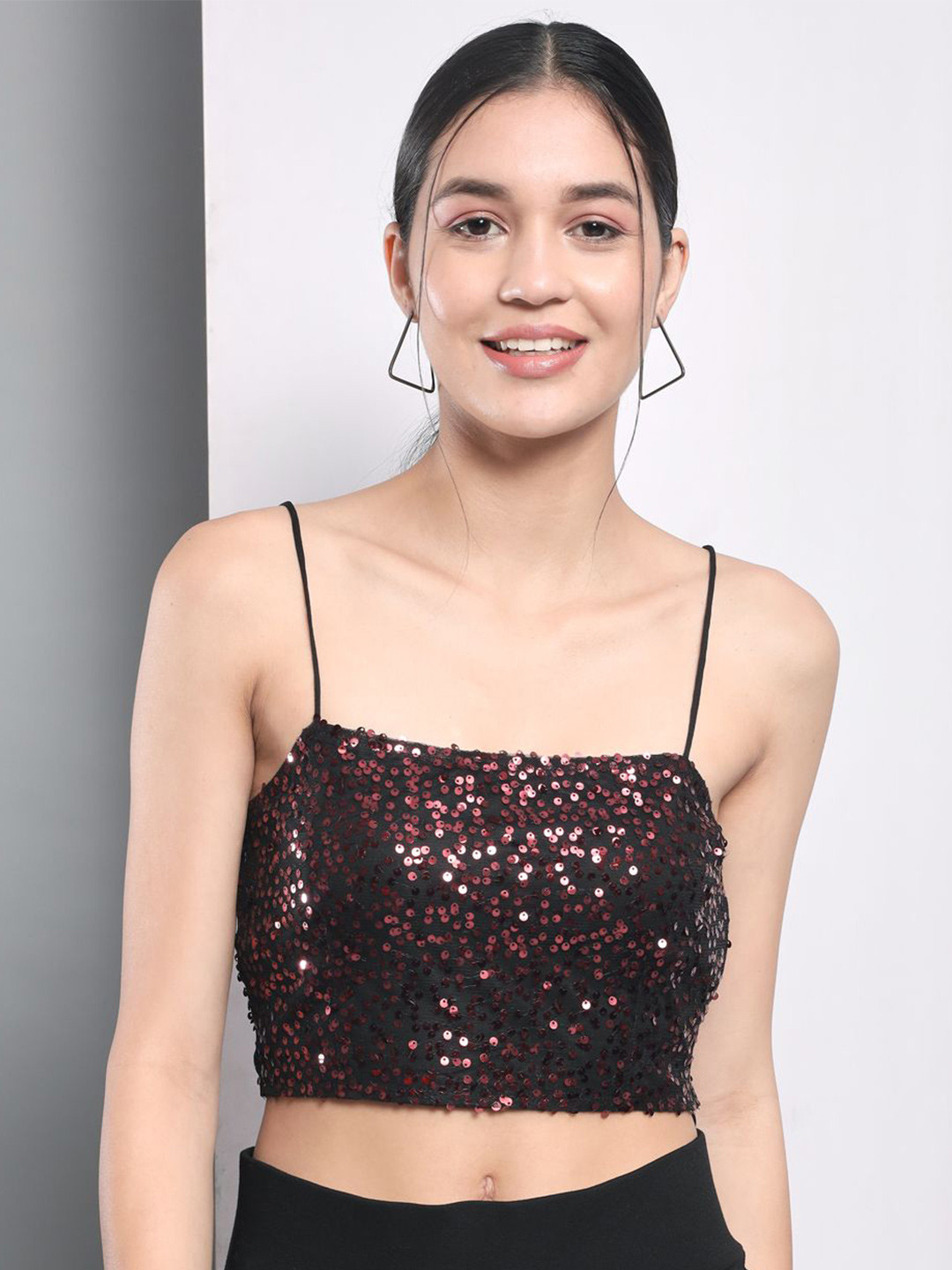 Buy Trend Arrest Embellished Net Bralette Crop Top - Tops for Women ...