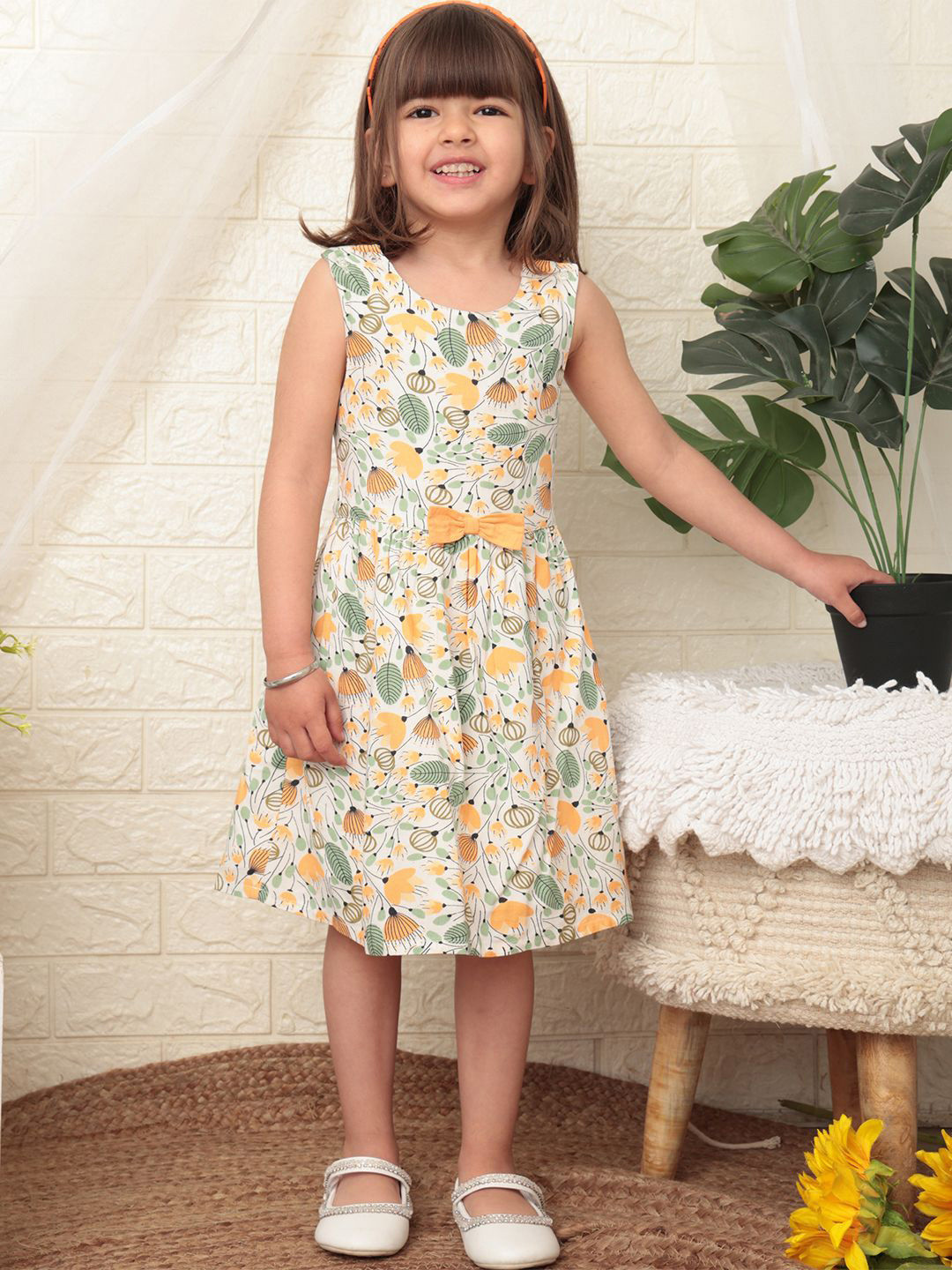 Buy Nauti Nati Girls Cotton Floral Print Fit & Flare Dress - Dresses ...