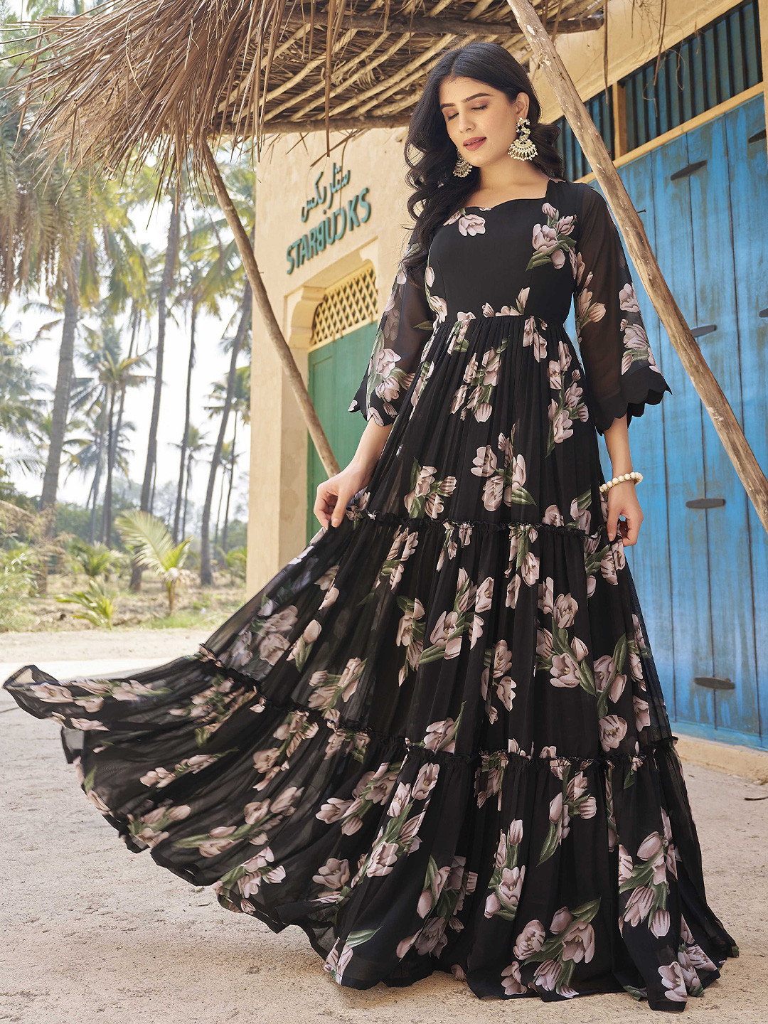 Buy CHANSI Floral Print Tiered Maxi Dress - Dresses for Women 30322223 ...