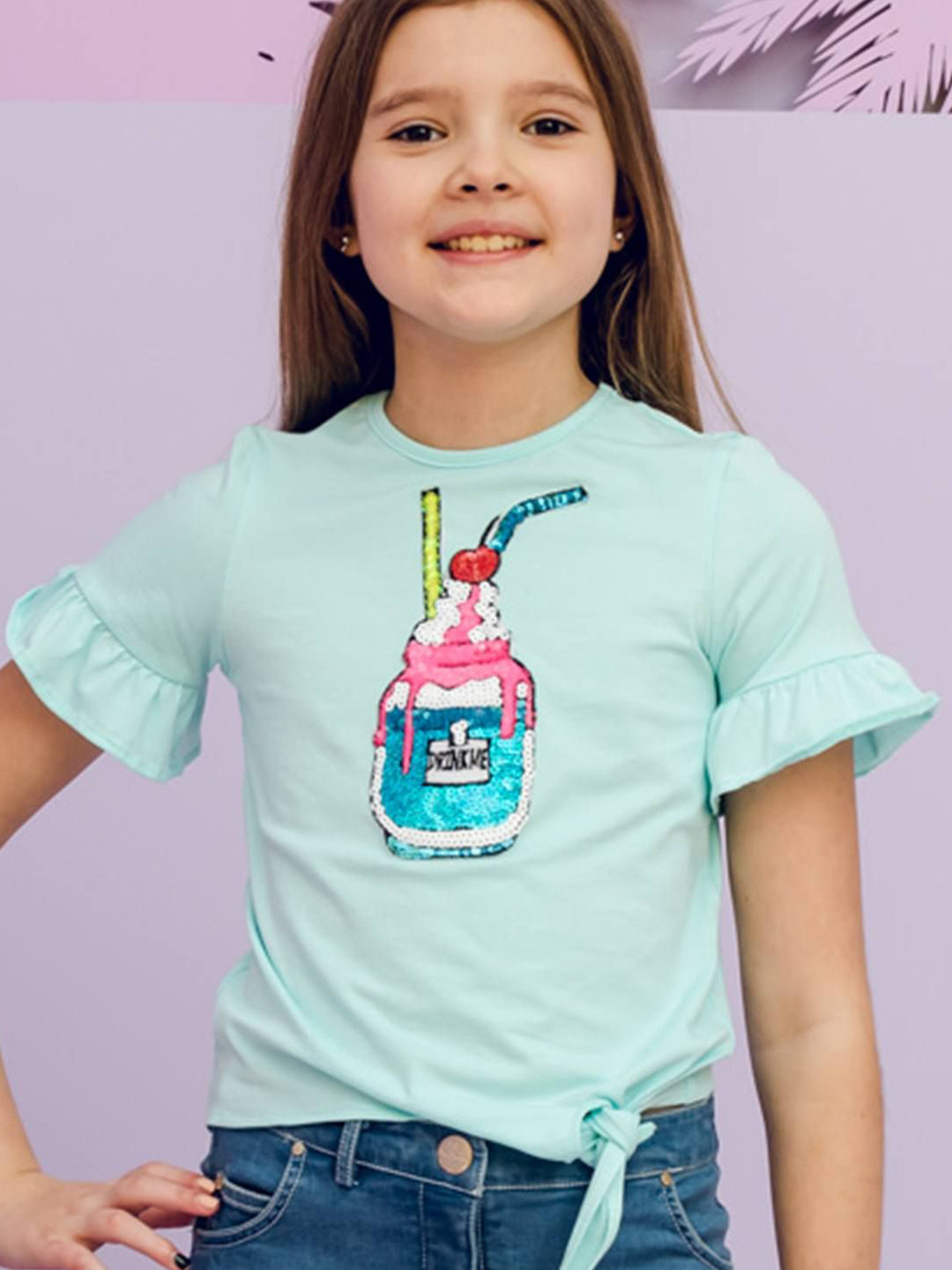 Buy One Friday Girls Graphic Printed Round Neck Cotton T Shirt ...