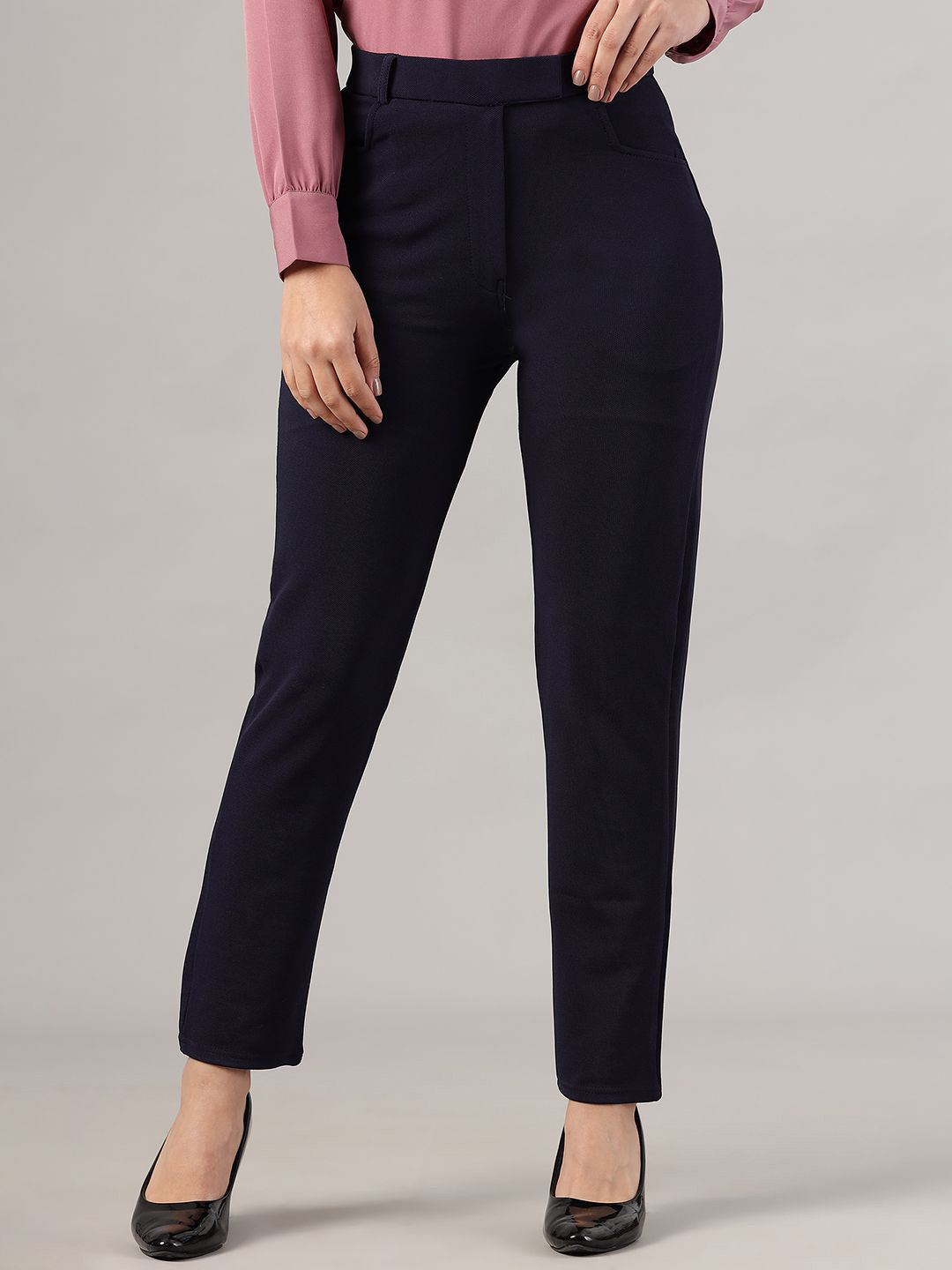 Buy FITHUB Women High Rise Formal Trousers - Trousers for Women ...