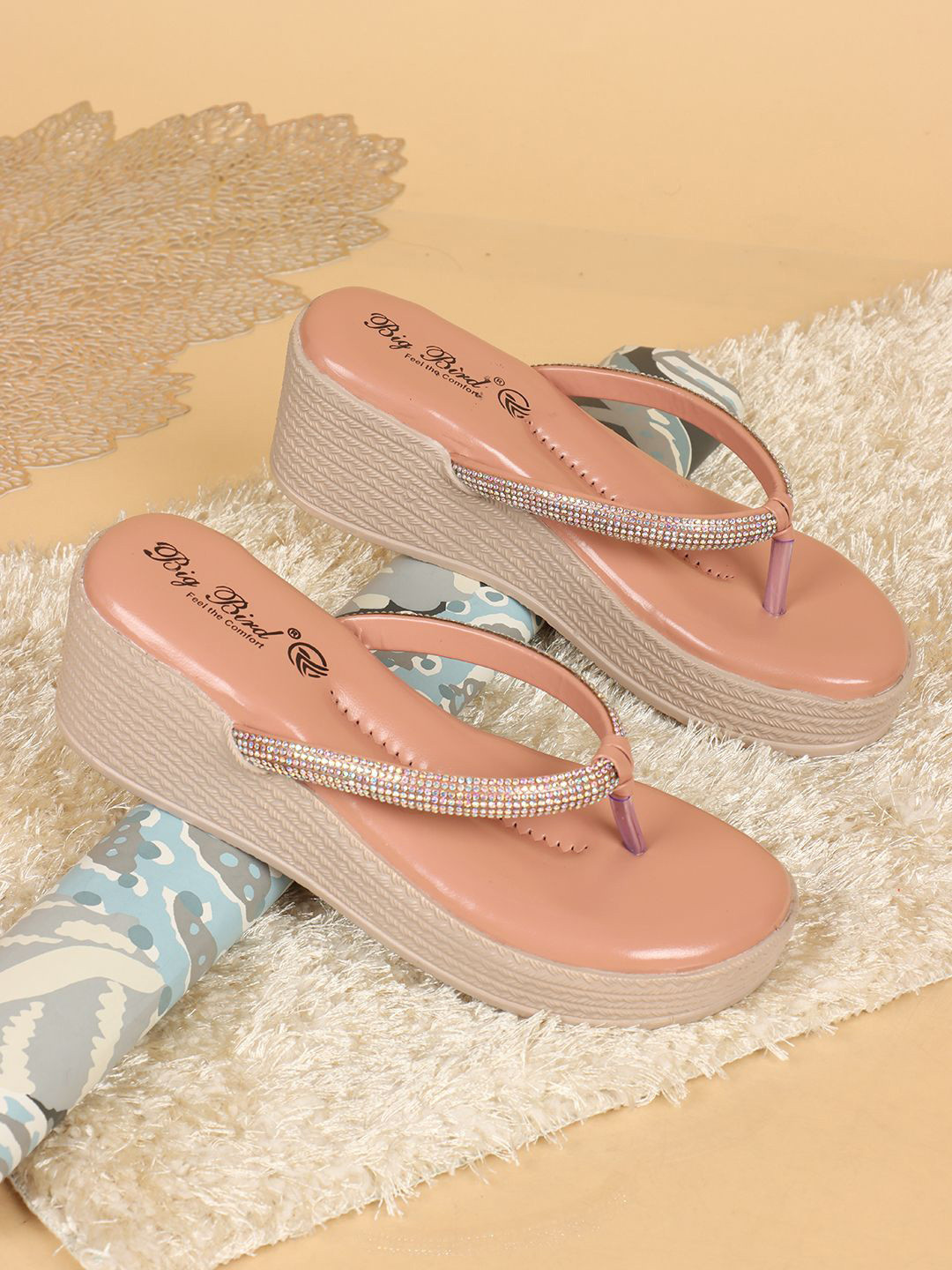 Buy BIG BIRD Embellished Open Toe Wedge Heels Sandals - Heels for Women ...