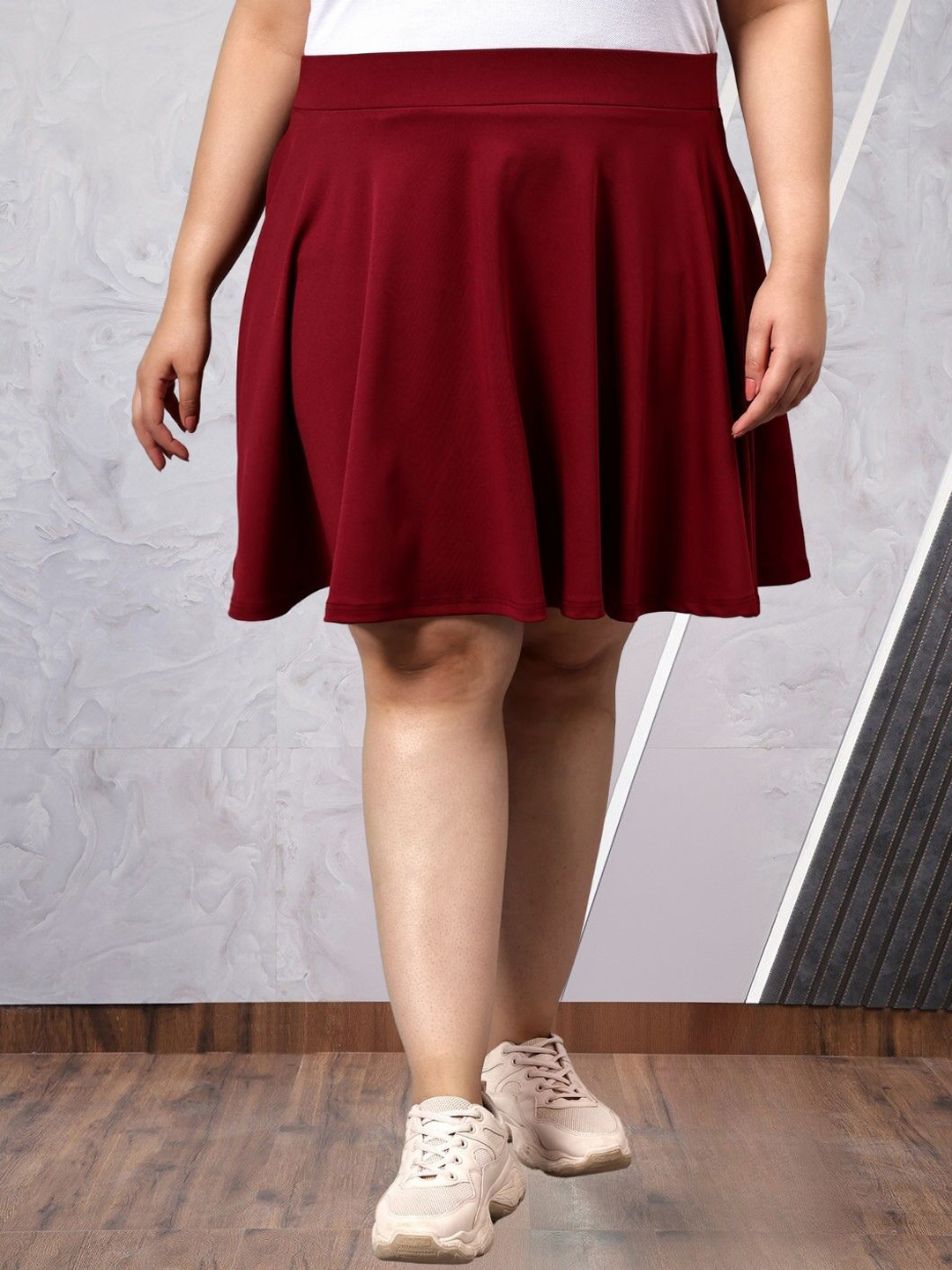 Buy BAESD Women Plus Size Flared Above Knee Skirt - Skirts for Women ...