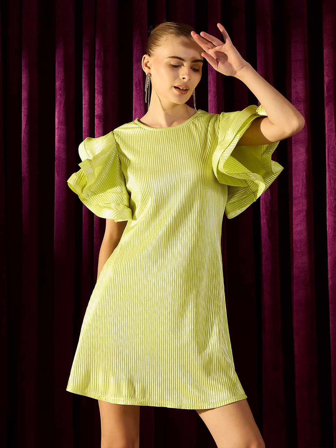 Buy STYLECAST X KASSUALLY Flutter Sleeve A Line Mini Dress - Dresses ...