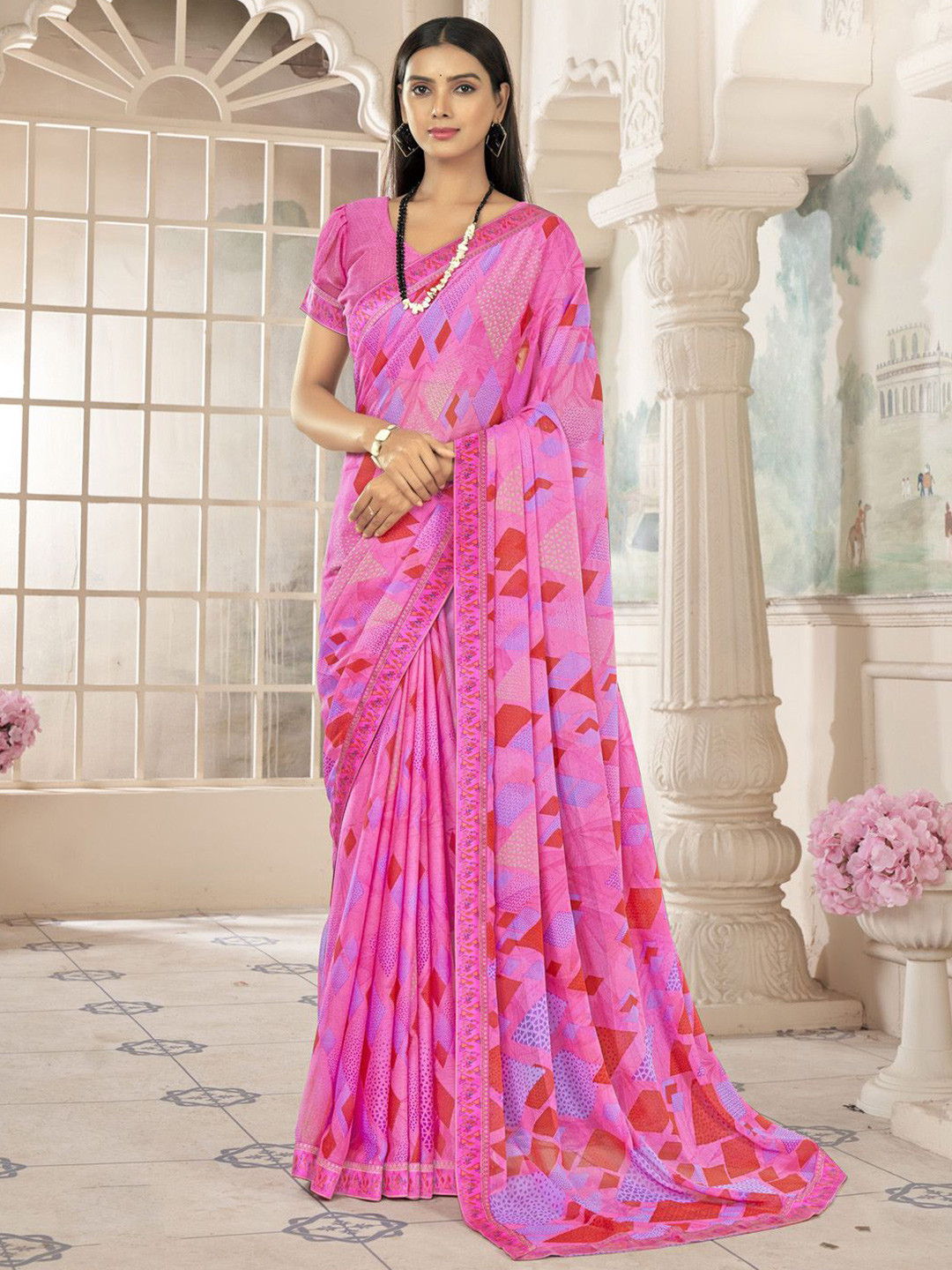 Buy KALINI Poly Chiffon Bagh Saree - Sarees for Women 30395401 | Myntra