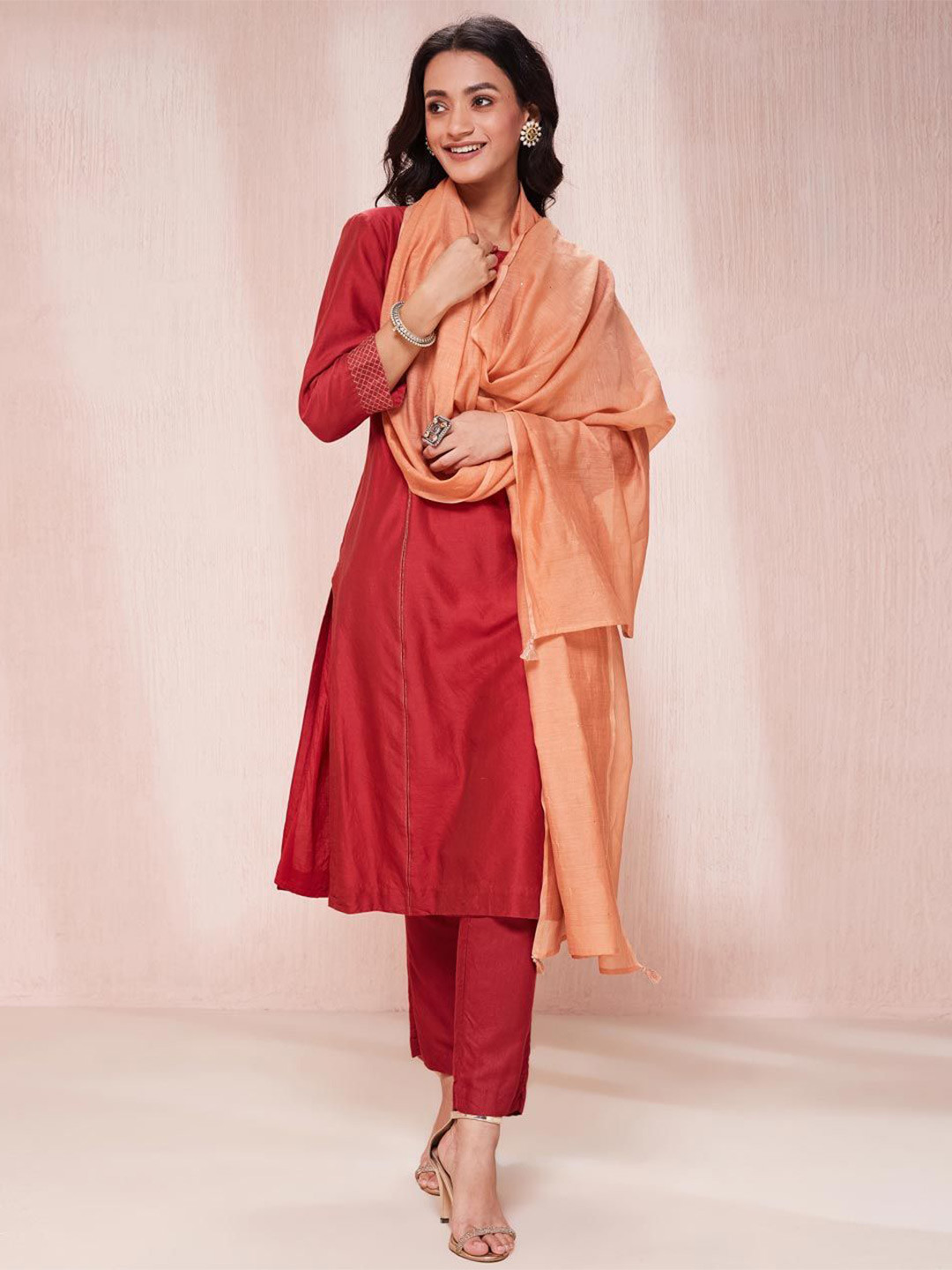 Buy Fabindia Sequinned Woven Design Cotton Silk Dupatta - Dupatta for ...