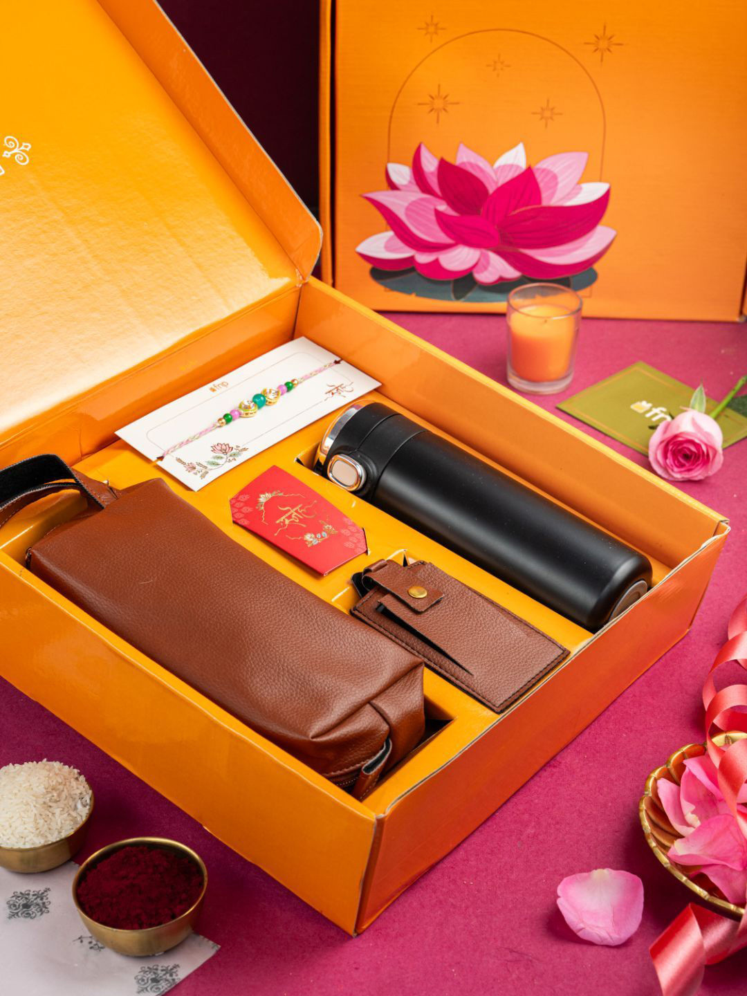 Buy Fnp Rakhi With Travel In Style Hamper - Assorted Gifts for Unisex ...