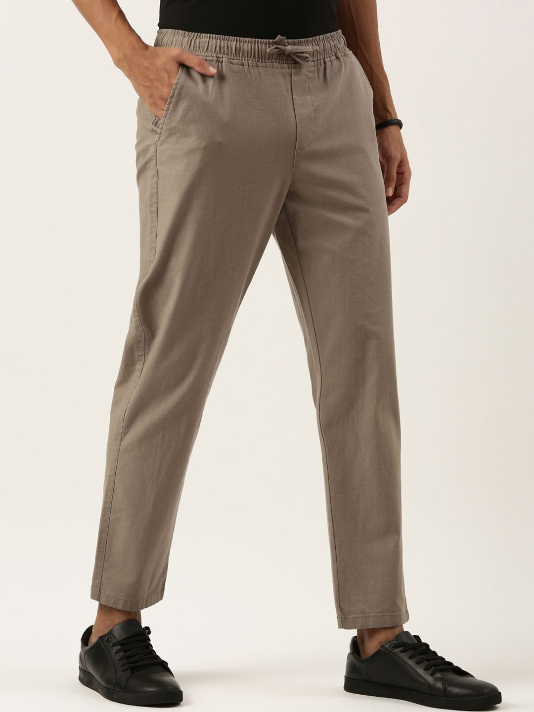 Buy Roadster The Lifestyle Co. Men Cotton Linen Trouser - Trousers for ...